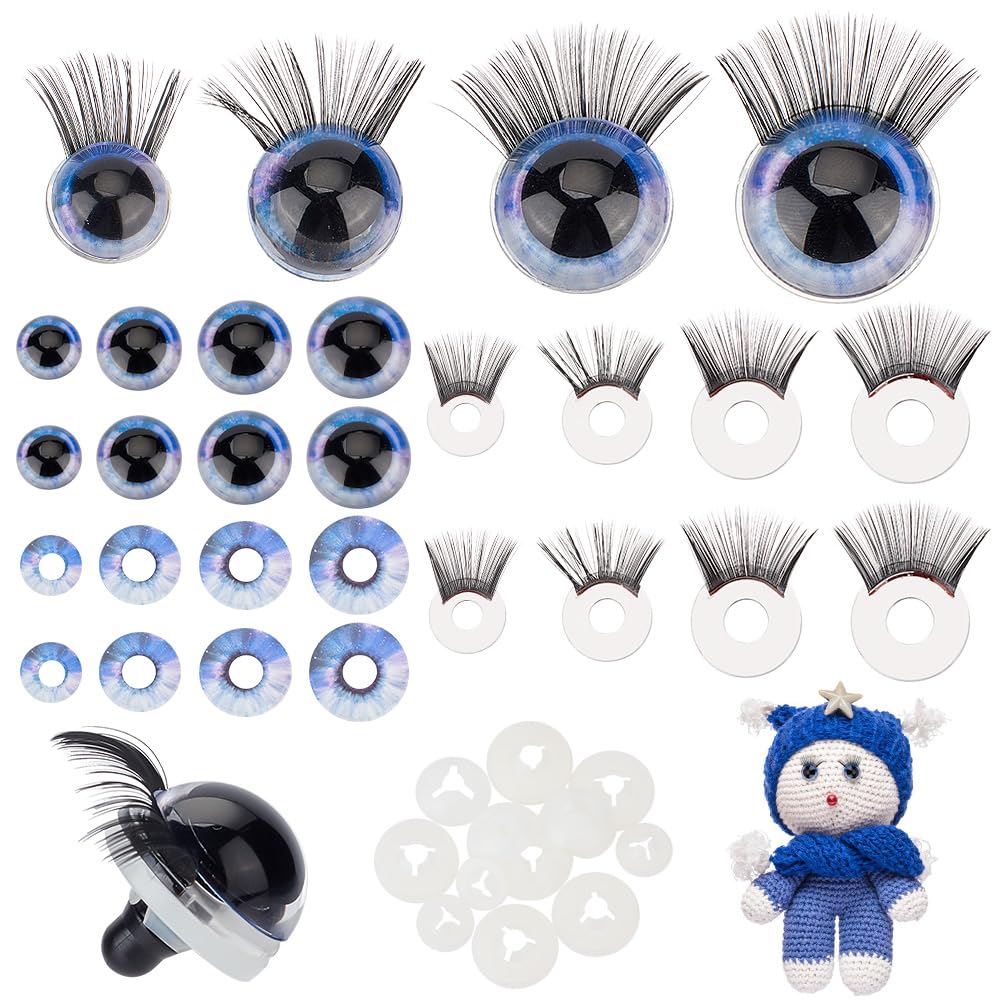 Amazon.com: PH PandaHall 16 Sets Safety Eyes with Eyelashes 4 Sizes ...