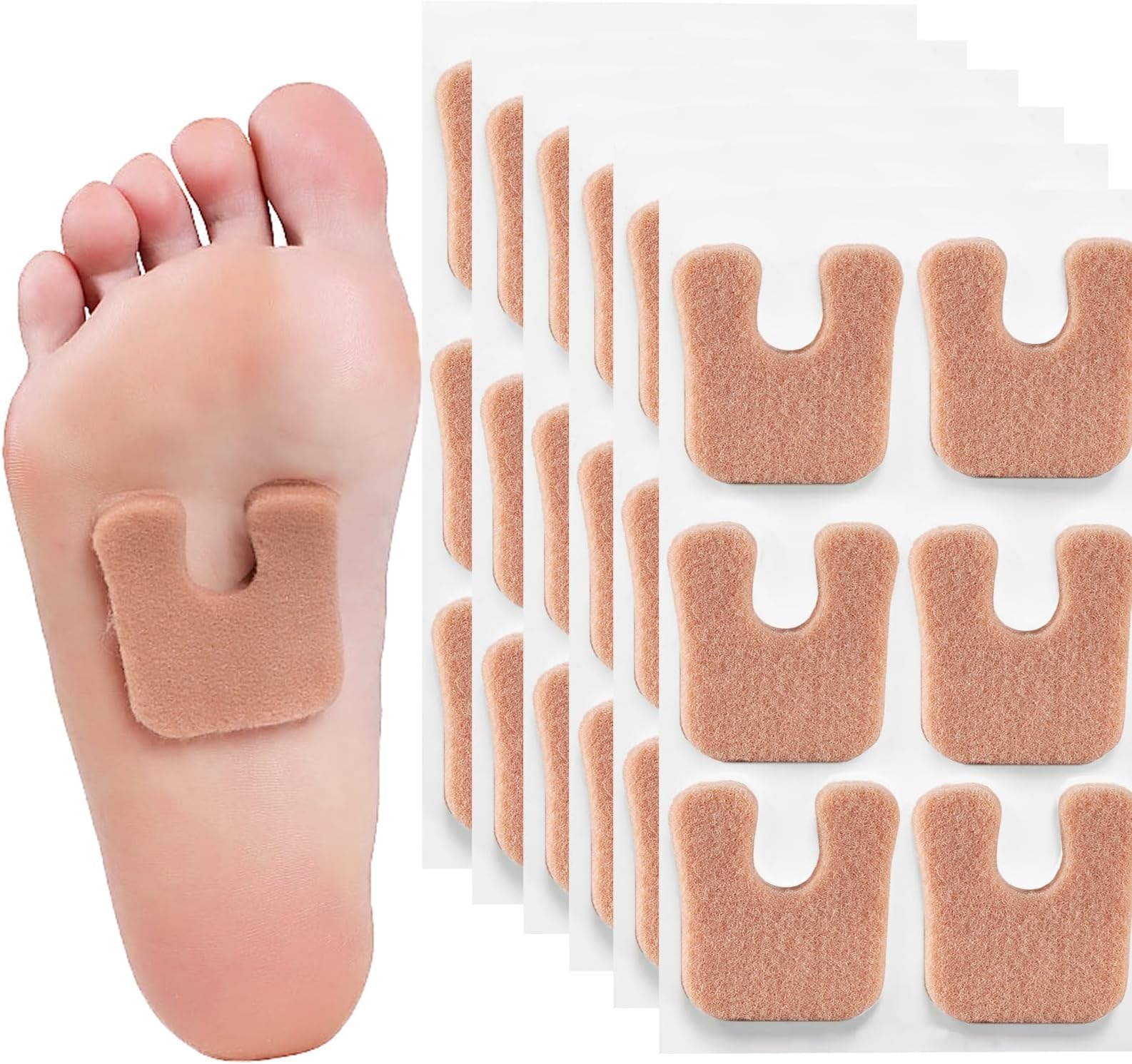 Amazon.com: 36 Pieces U Shaped Felt Pads Horseshoe Metatarsal Pads ...