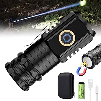 WRQIOO Magnolight Torch, 5 Modes High Powered Torch, Mini Rechargeable ...