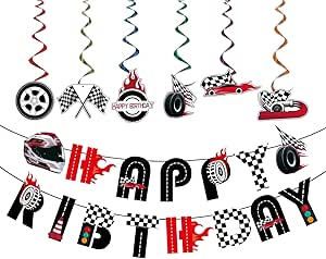 Amazon.com: TINYME Racing Car Party Supplies for 7 pcs Racing Car ...