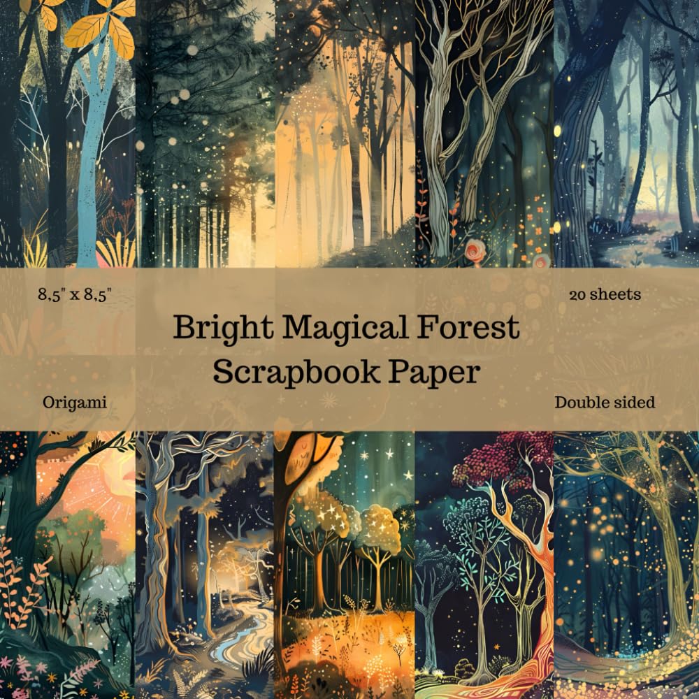 Bright Magical Forest Scrapbook Paper: Origami Paper, Craft Paper ...