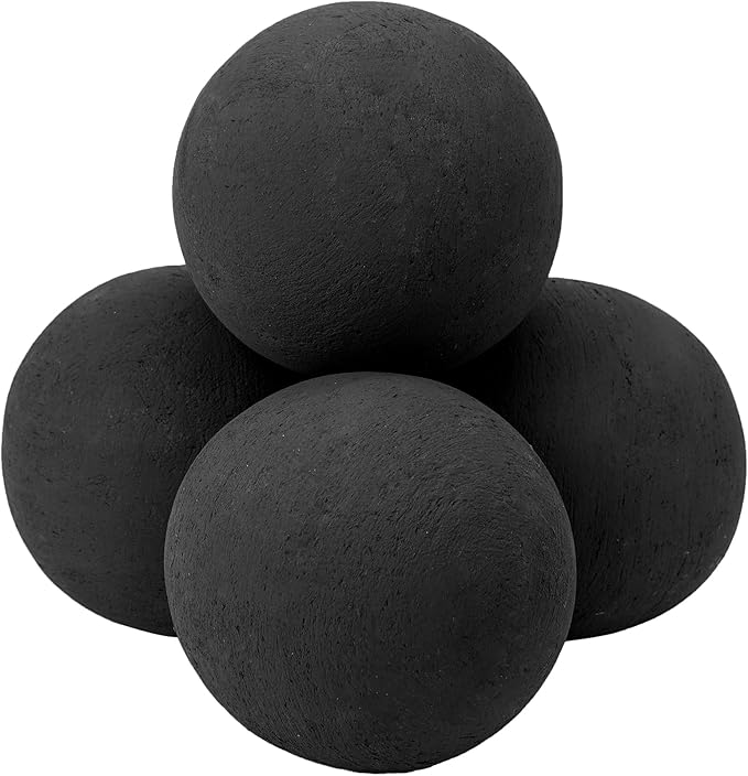 Amazon.com: Skyflame 6 Inch Ceramic Fireplace Balls, Set of 4 Black ...