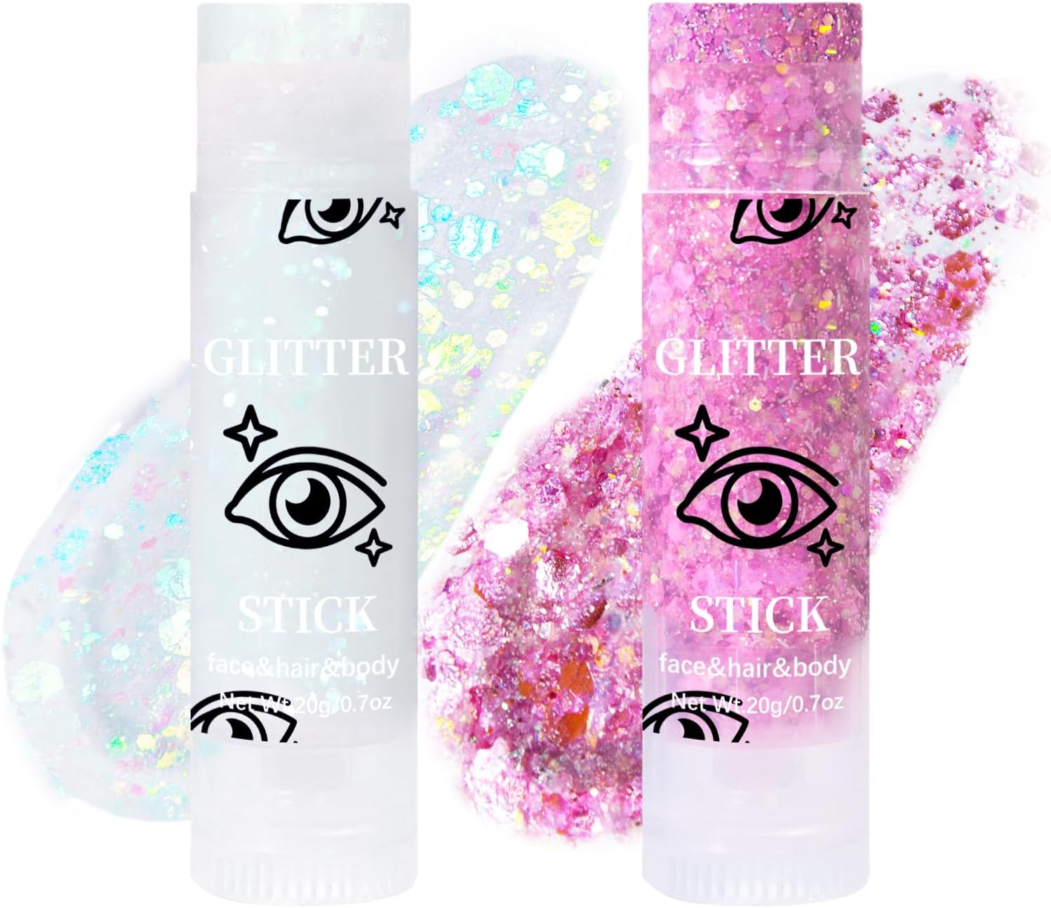 Amazon.com : DAGEDA 2 Colors Body Glitter Stick, Face Glitter Hair ...