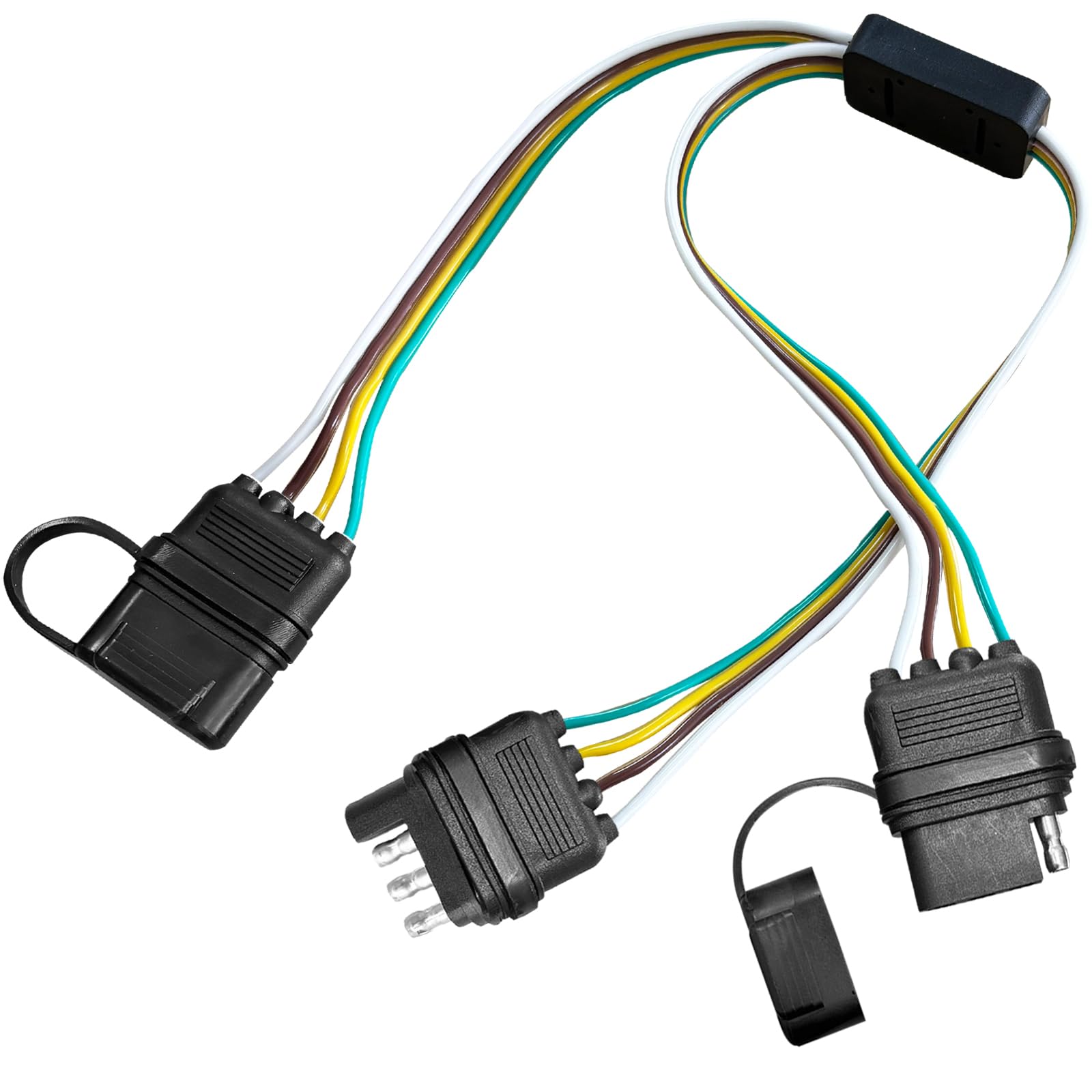 Snapklik.com : WALSIO Universal 4 Way Flat Y-Splitter Plug Adapter ...
