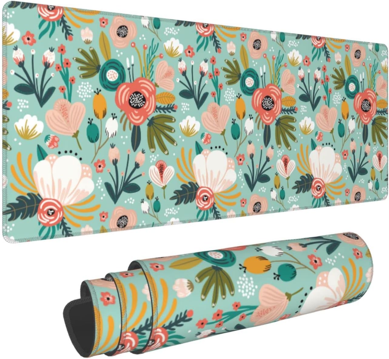 Amazon.com: Amazing Modern Floral Desk Mat,Colorful Flowers Extended ...