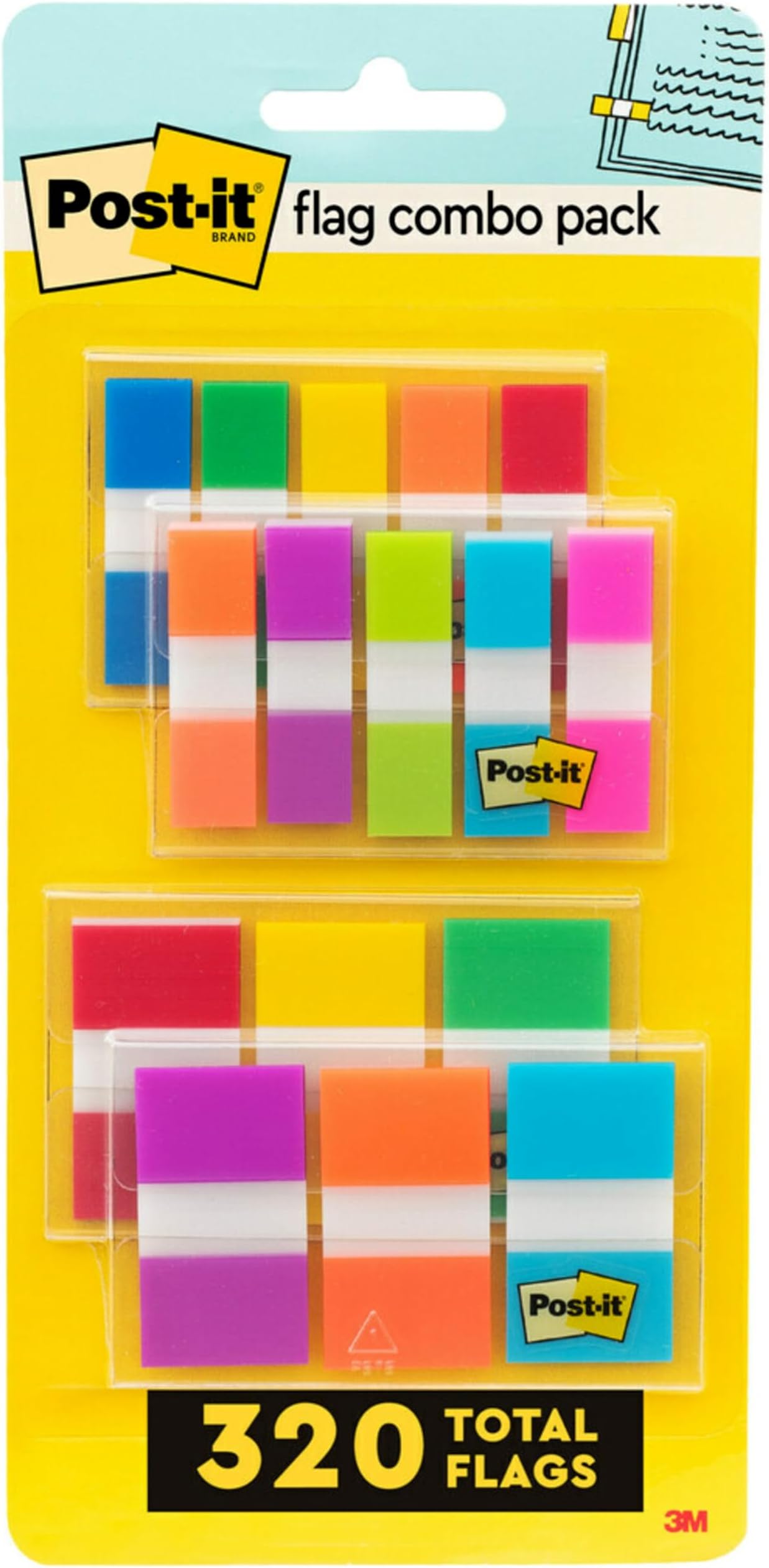 Amazon.com: Post-it Flags Value Pack, Assorted Colors, 1/2 in Wide, 8 ...