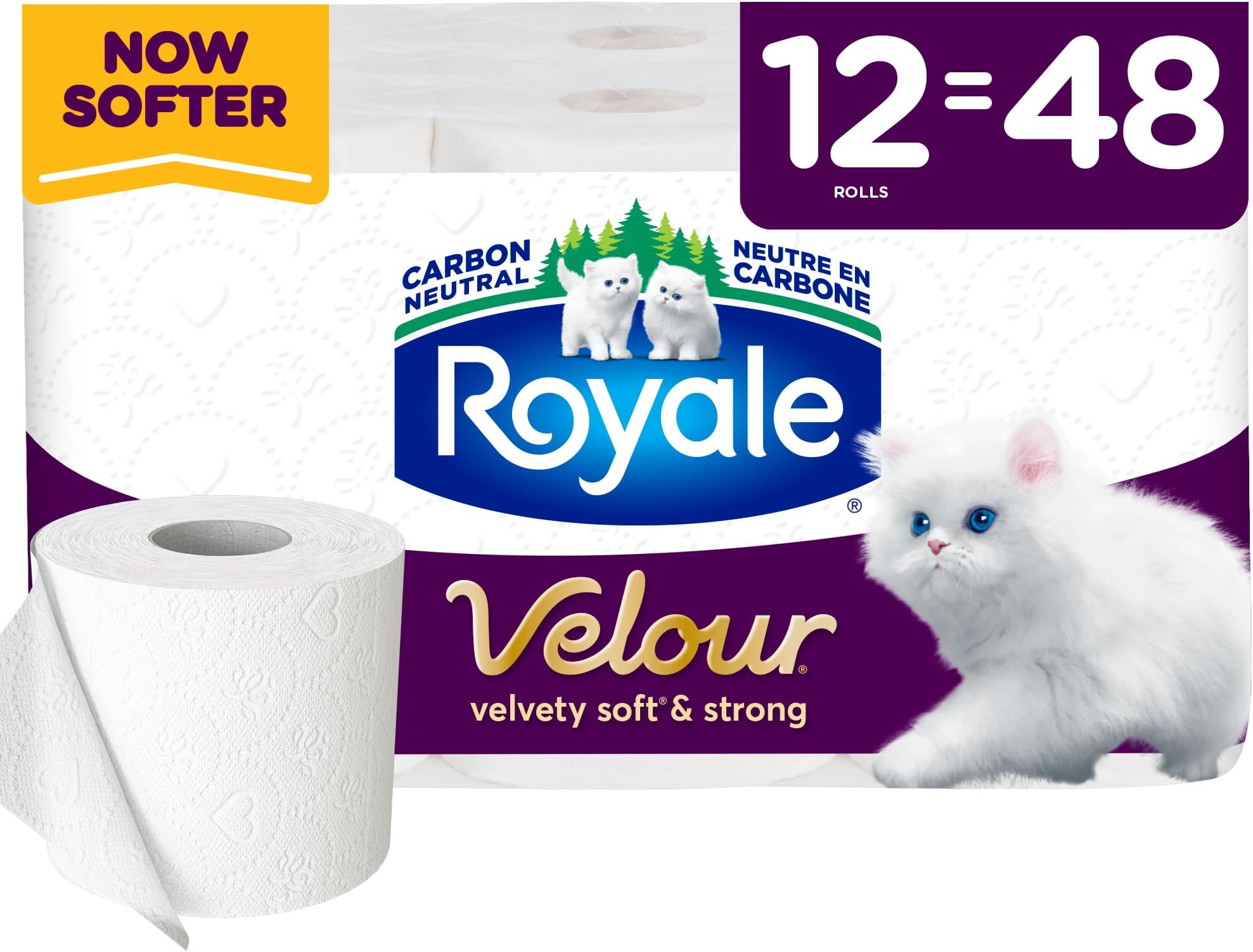 Royale Velour Toilet Paper, 12 Equal 48 Rolls, 284 Bathroom Tissues per ...