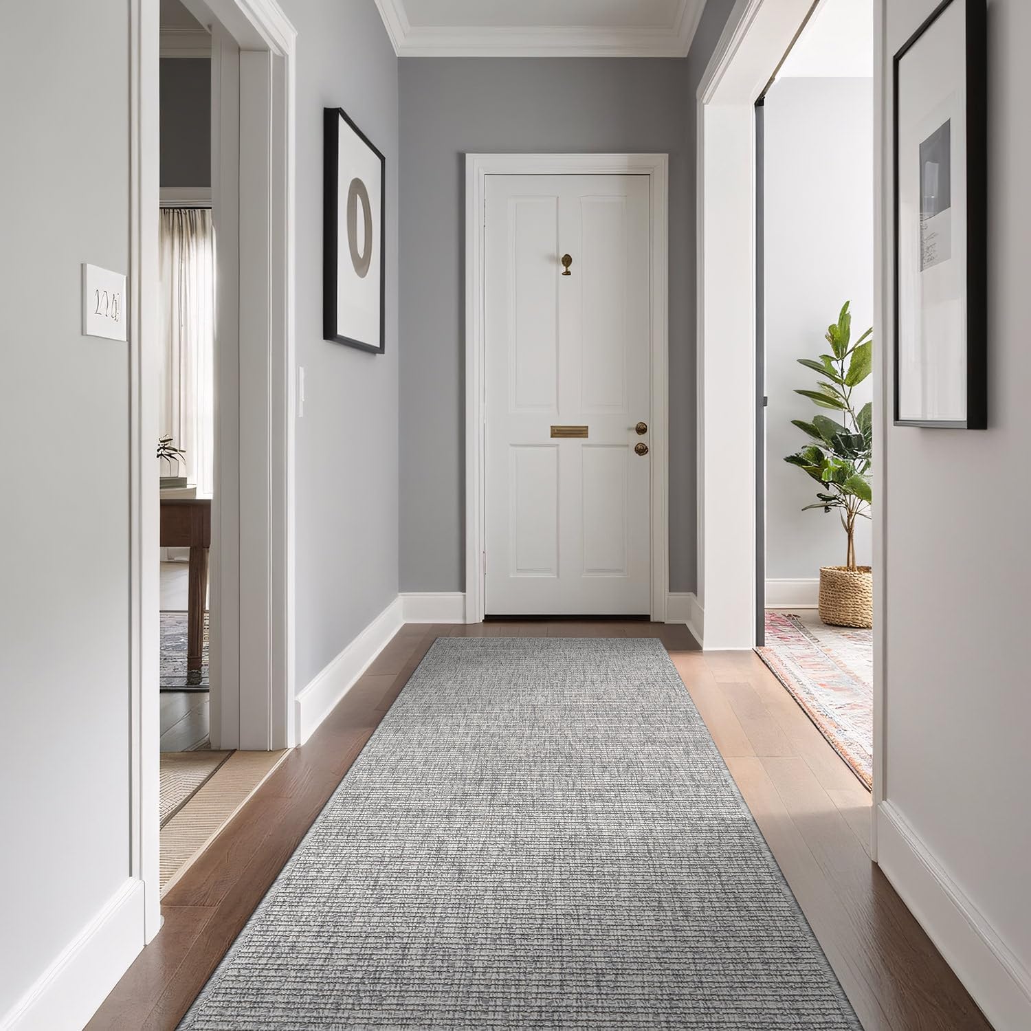 Amazon.com: Beverly Rug Easy Jute Gray Runner Rug 2x7 Solid Washable ...