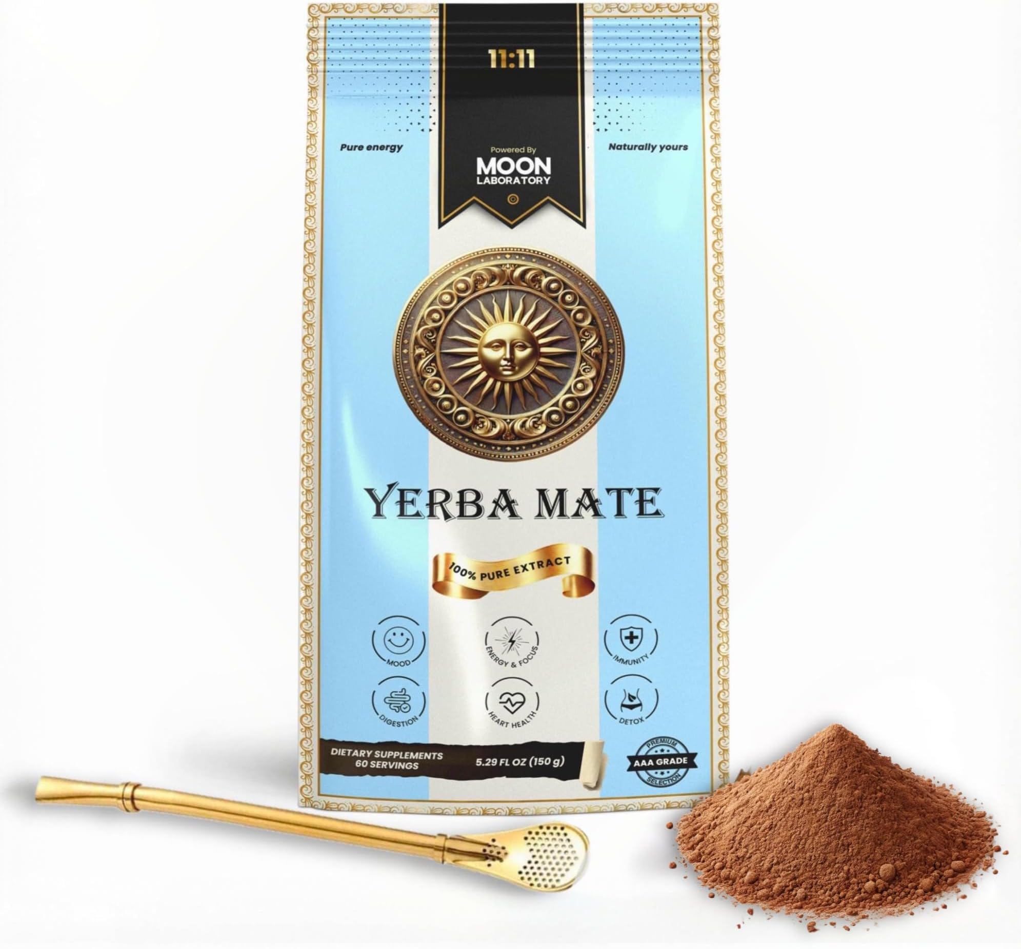 Amazon.com: Organic Yerba Mate Tea Powder – 100% Pure 10:1 Extract for ...