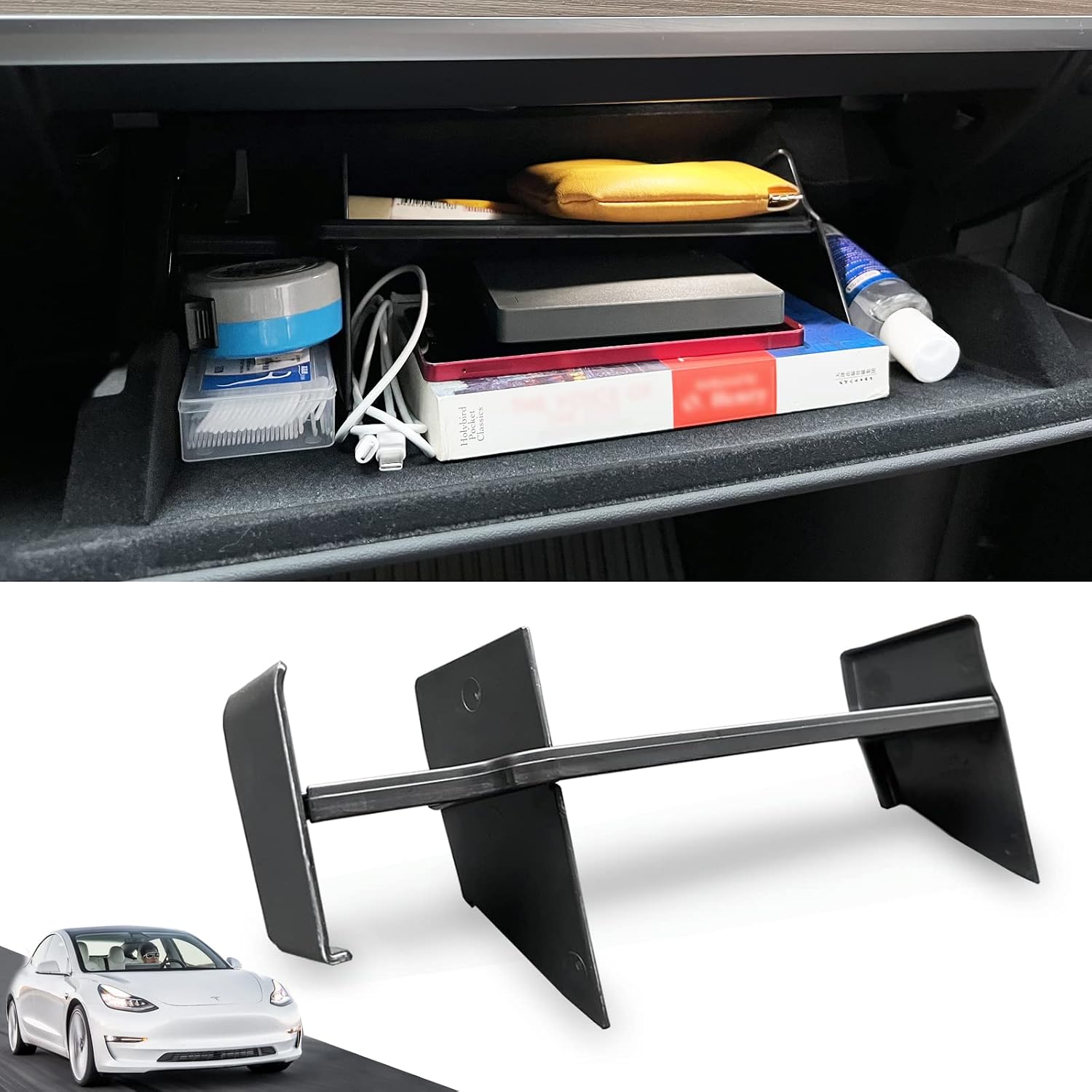 Amazon.com: RAZOVEYI Glove Box Organizer for Tesla - Glove Box Divider ...