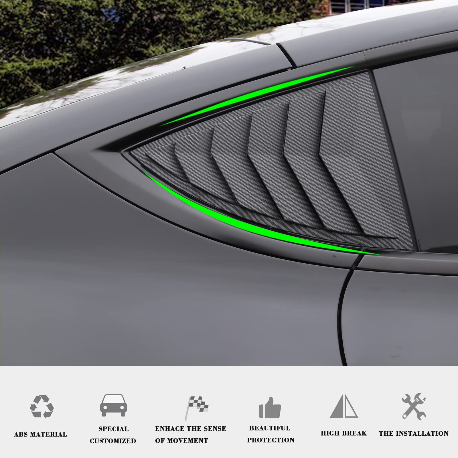 Snapklik.com : YHCDSEA For Model Y Side Window Louver Cover Sport Style ...