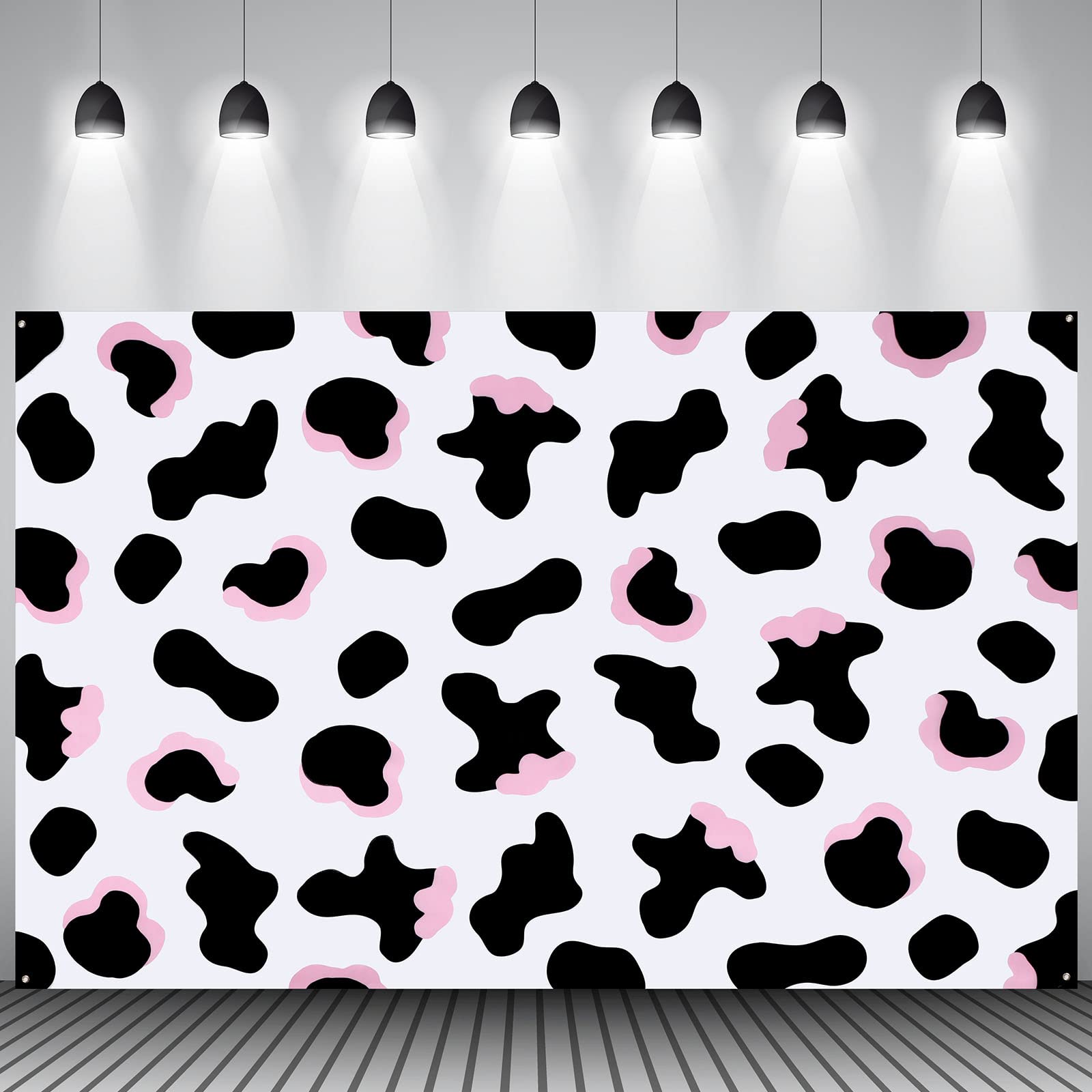 Pink Cow Print Background