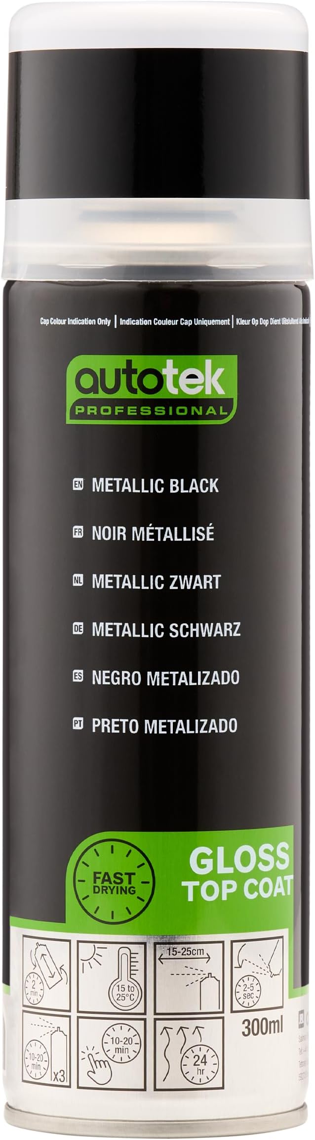 Autotek Professional High Covering Power Spray Paint, Gloss Black, 500 ...