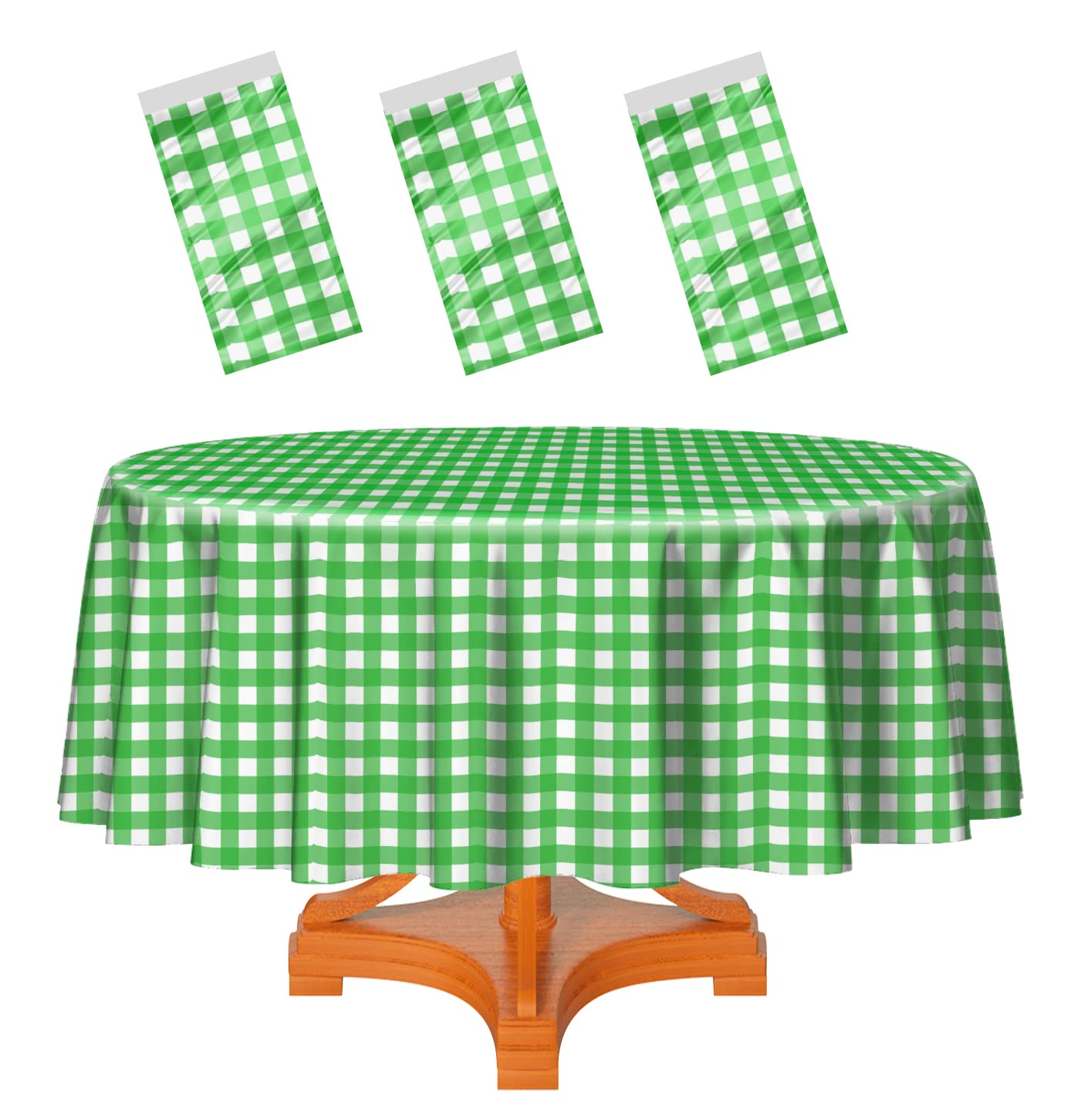 Amazon.com: HEIPINIUYE 3 Pack Green and White Round Checkered ...