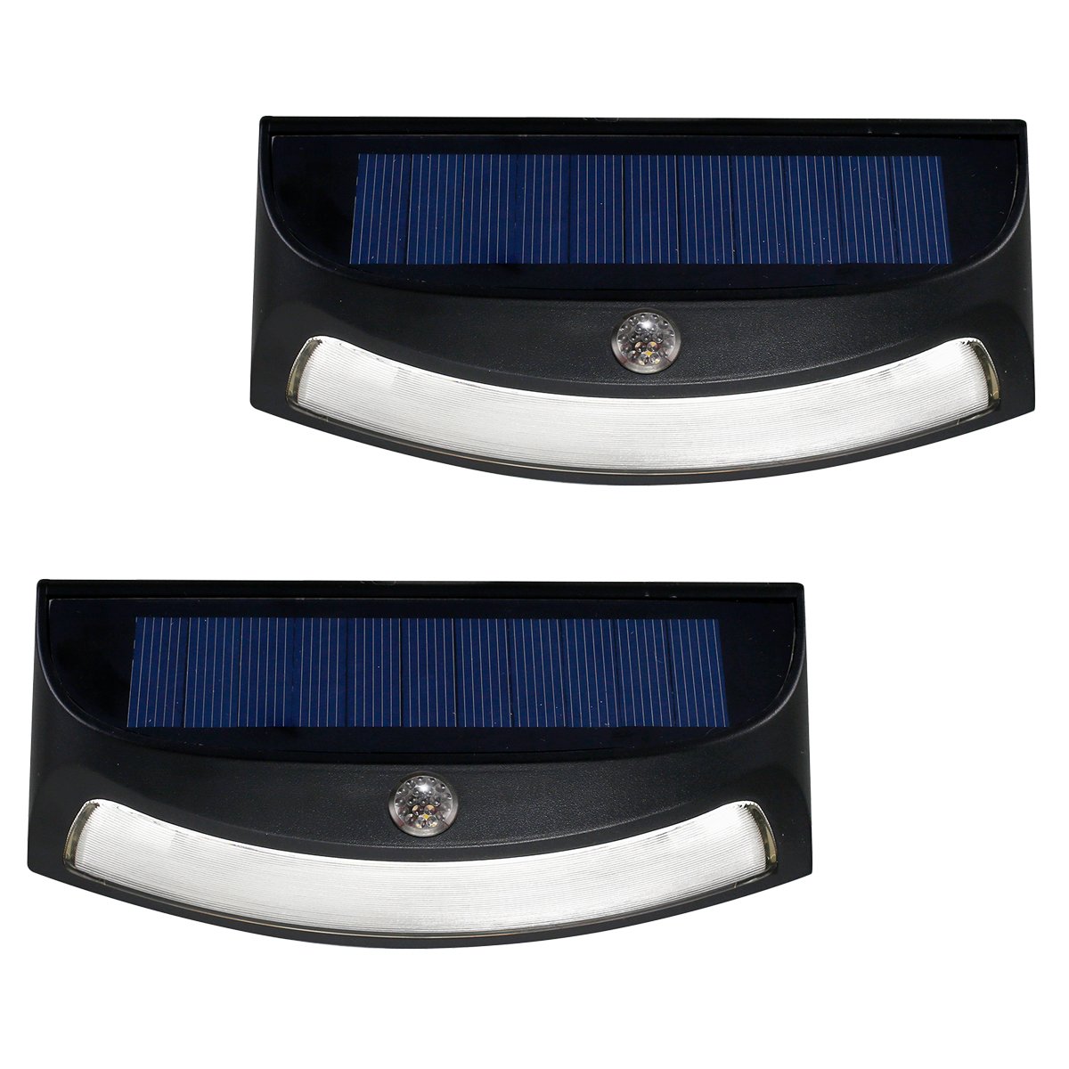 Solar Powered Step Lights (2-Pack) - Elegant Curved Modern Design with ...