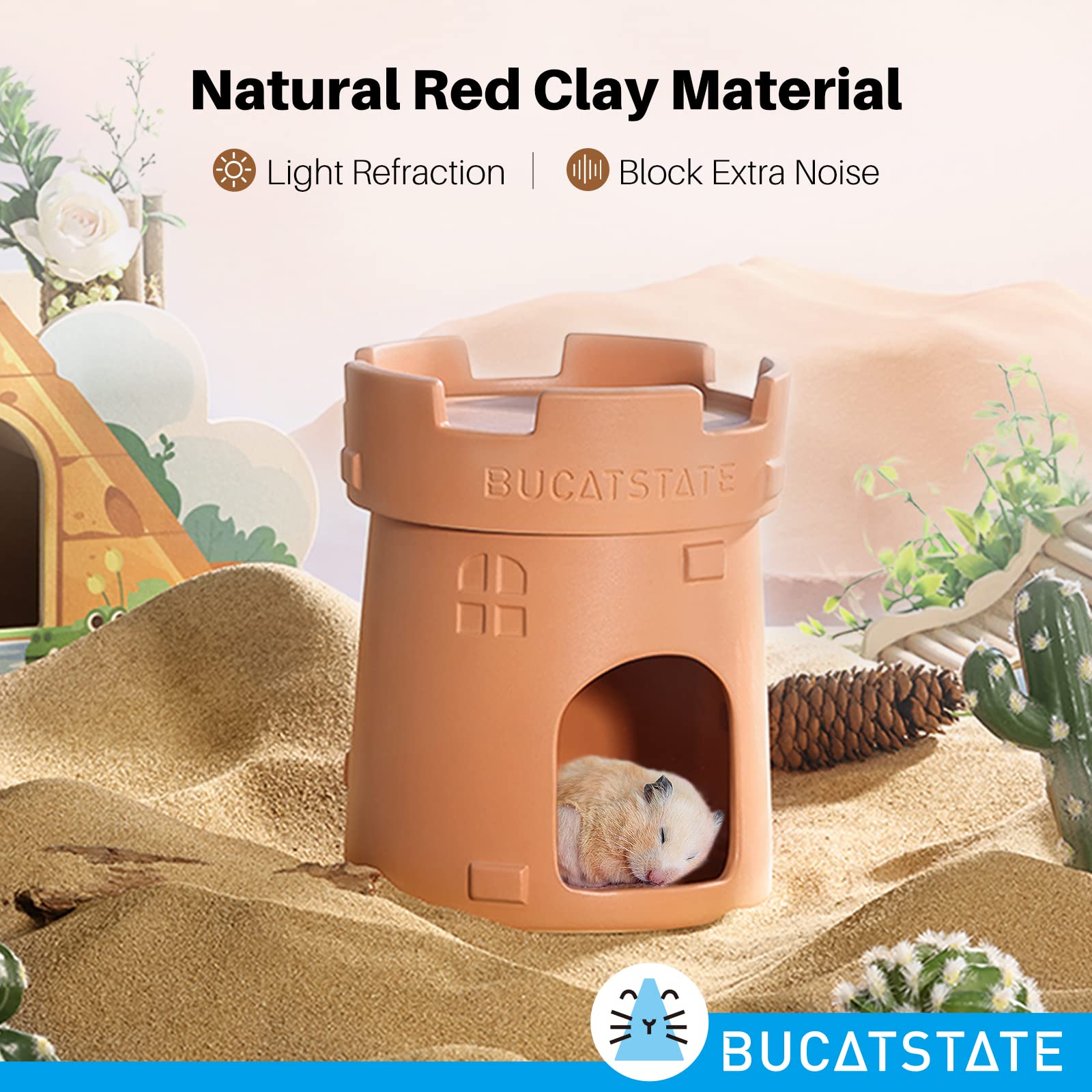 Snapklik.com : Ceramic Hamster Hideout, Castle Shape Hamster House And ...
