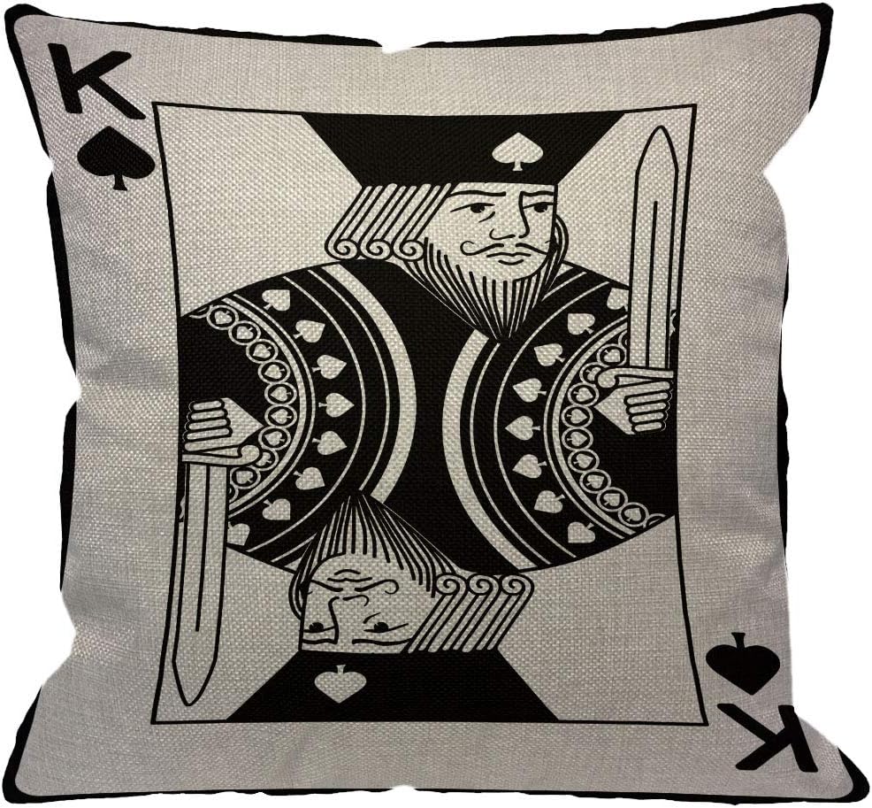 Amazon.com: HGOD DESIGNS Poker Card Throw Pillow Cover,King of Spade ...