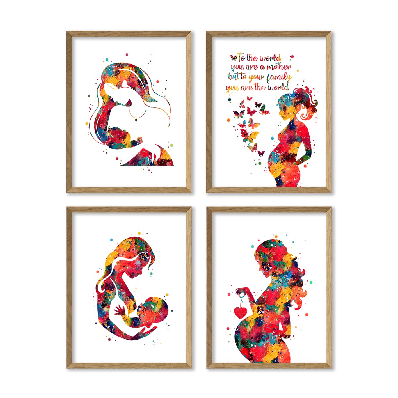 Amazon.com: Maternity Watercolor Art 8x10 Unframed Print Set Pregnancy ...