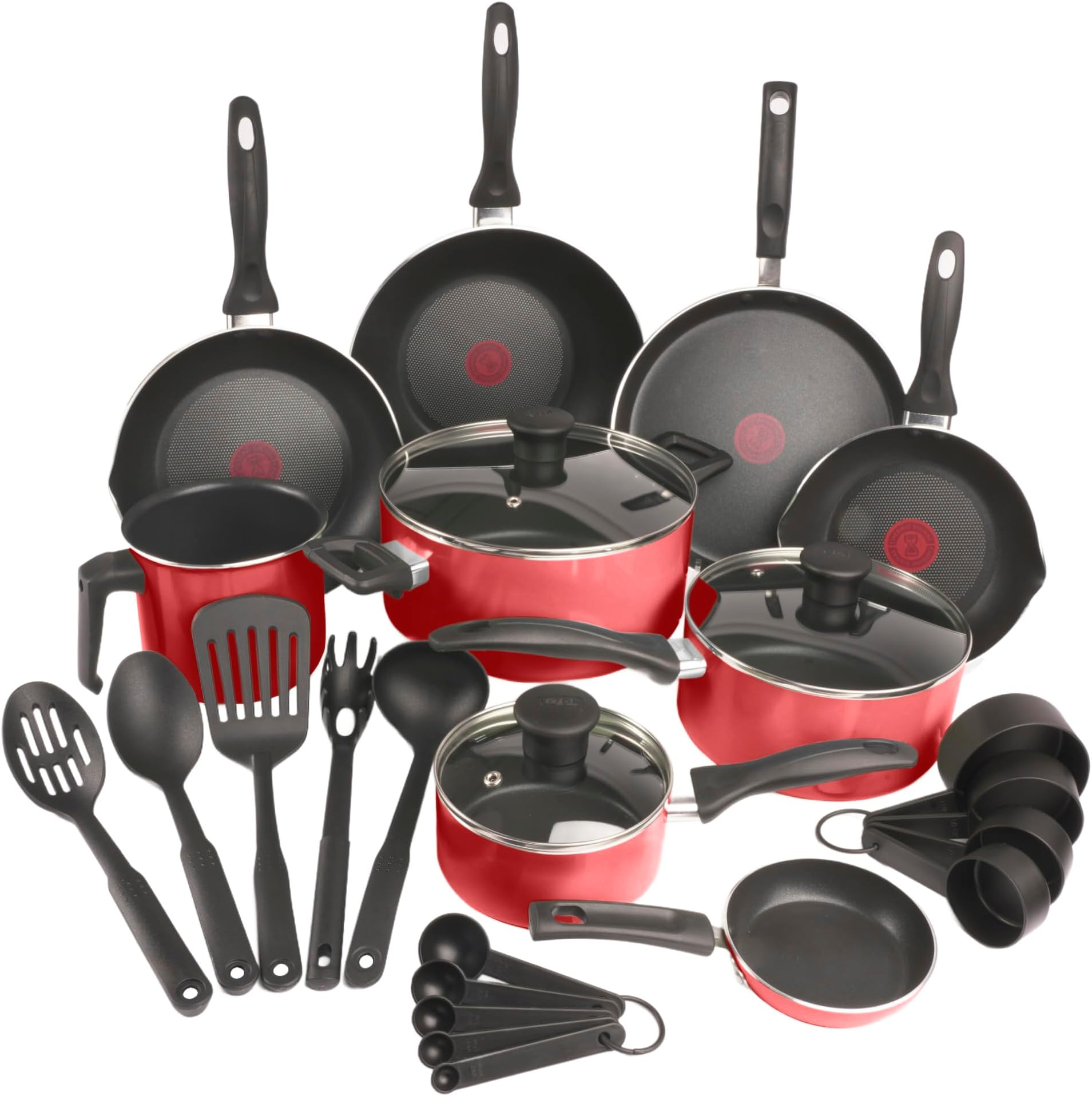 T-fal Batería de Cocina Supercook de 26 piezas Color Rojo con ...