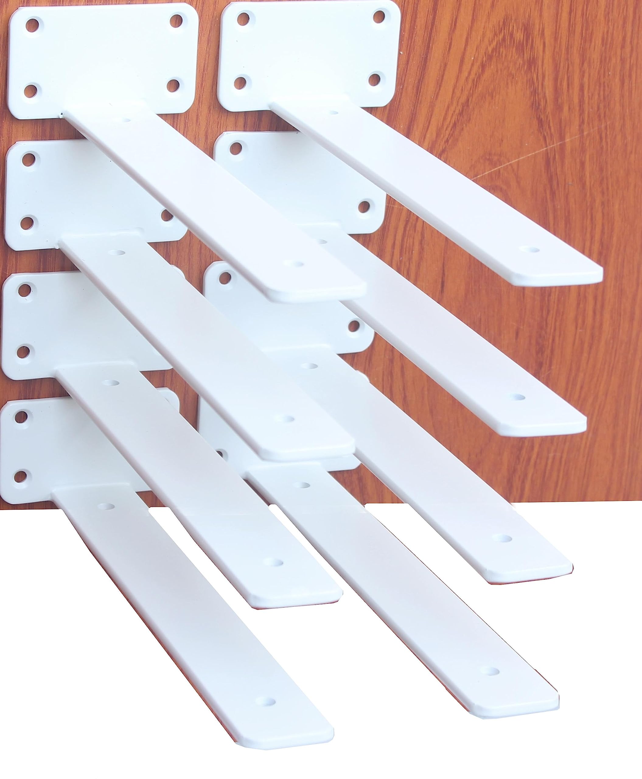 Snapklik.com : 8 Pack - 10 Inch White Hidden L Shelf Bracket