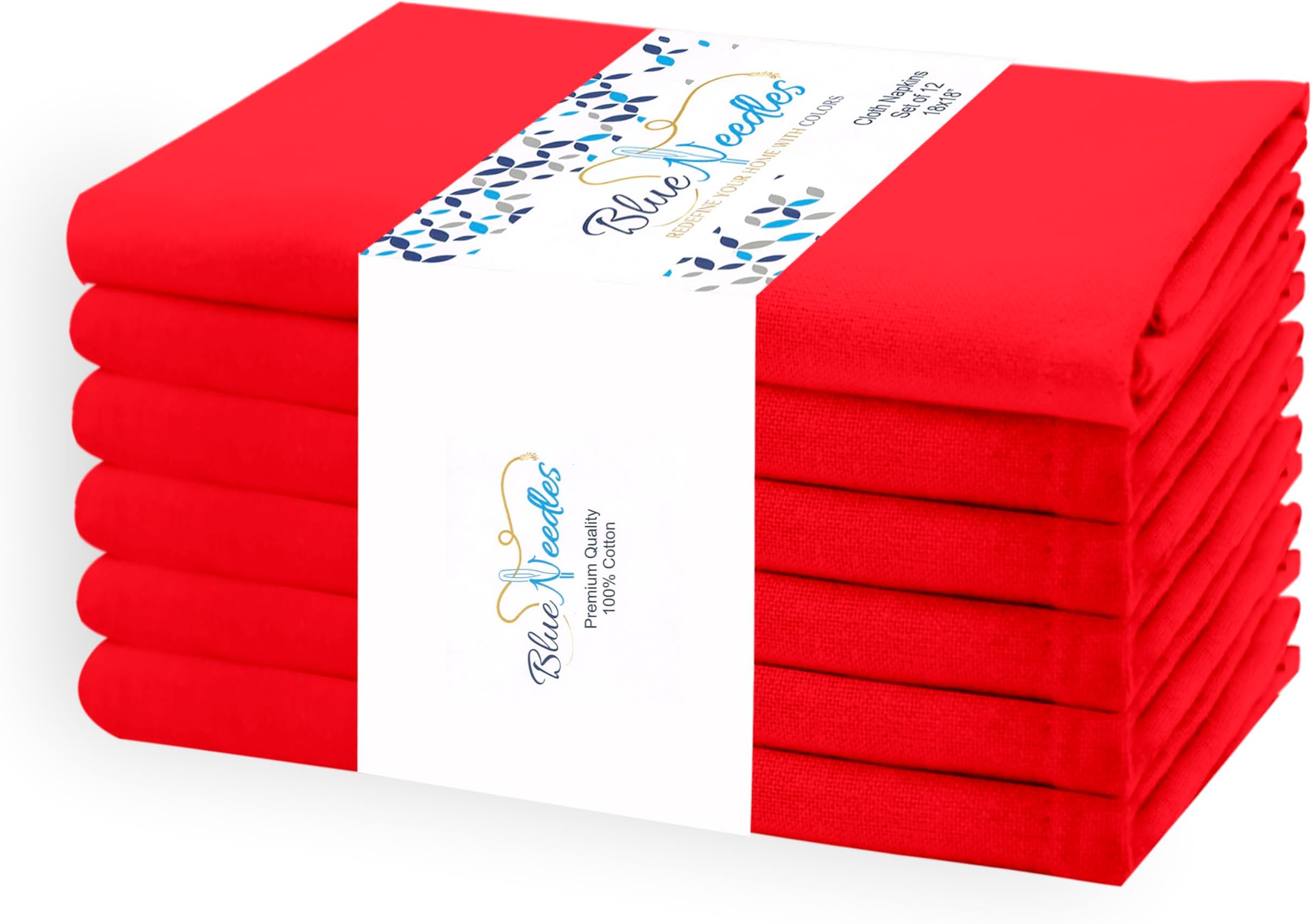 Amazon.com: ITOS365 100% Cotton Dinner Napkins Red Cloth Napkin - 6 ...