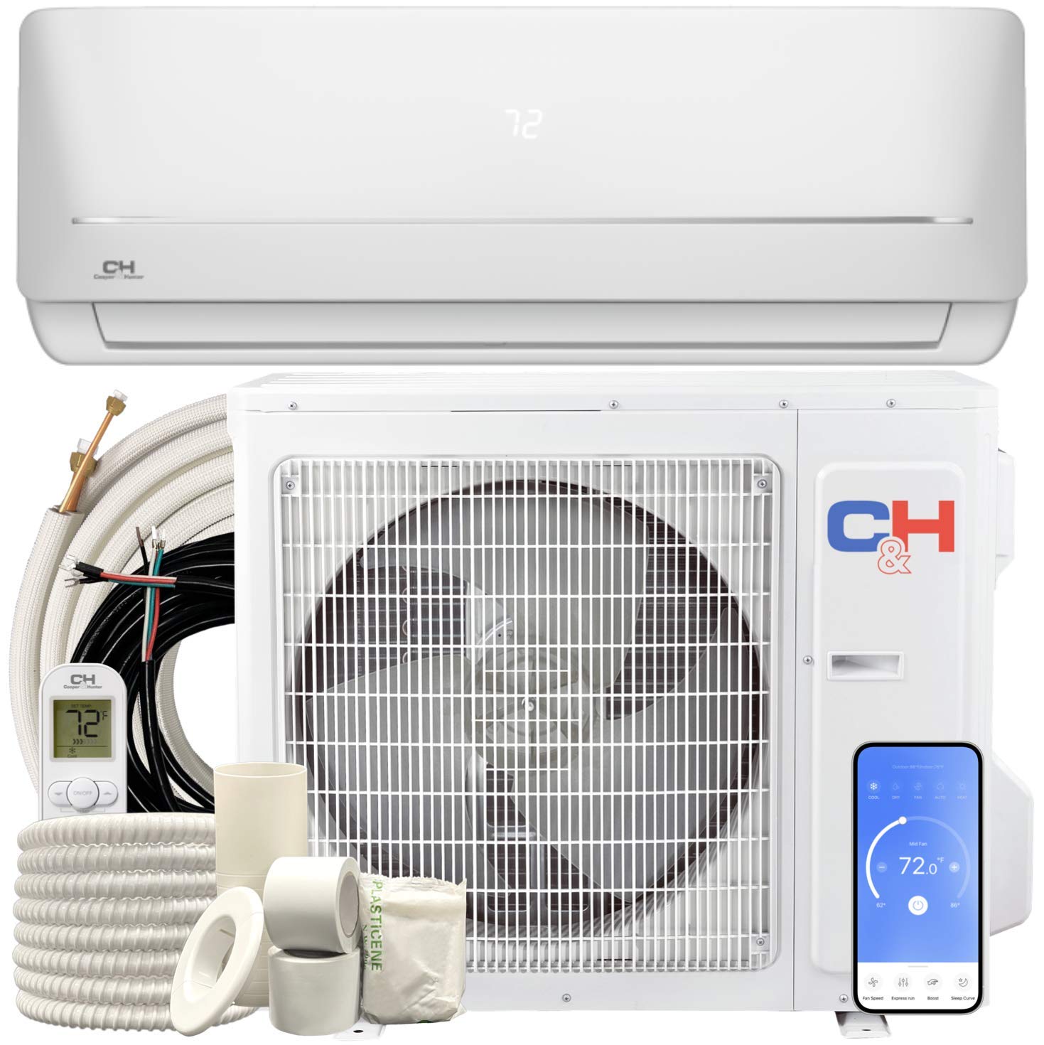 Buy Cooper & Hunter 9,000 BTU, 230V, 18 SEER Ductless Mini Split AC ...