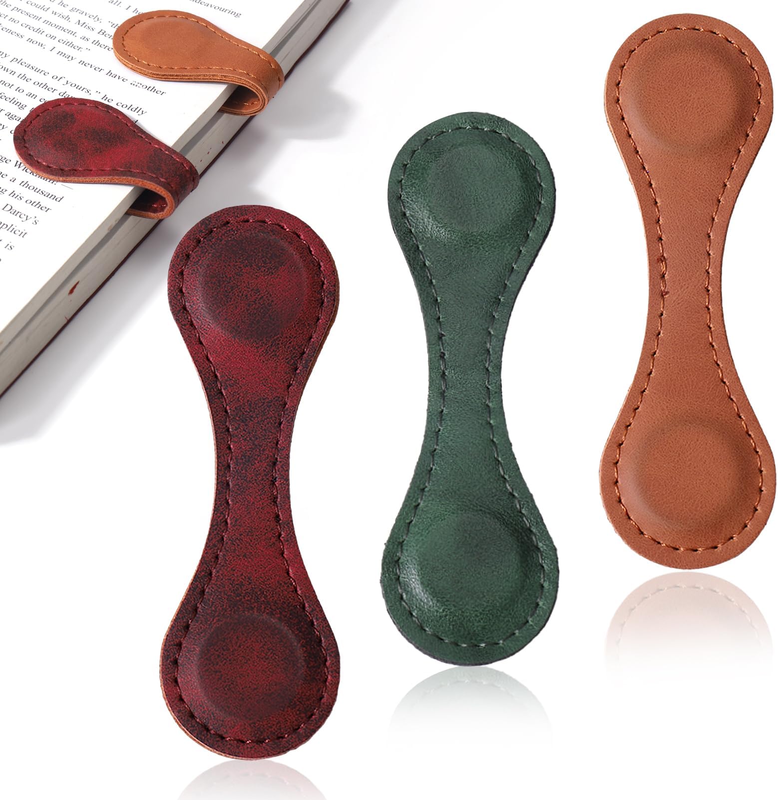 Amazon.com: MrCrafts Leather Magnetic Bookmark, Personalized Vintage ...
