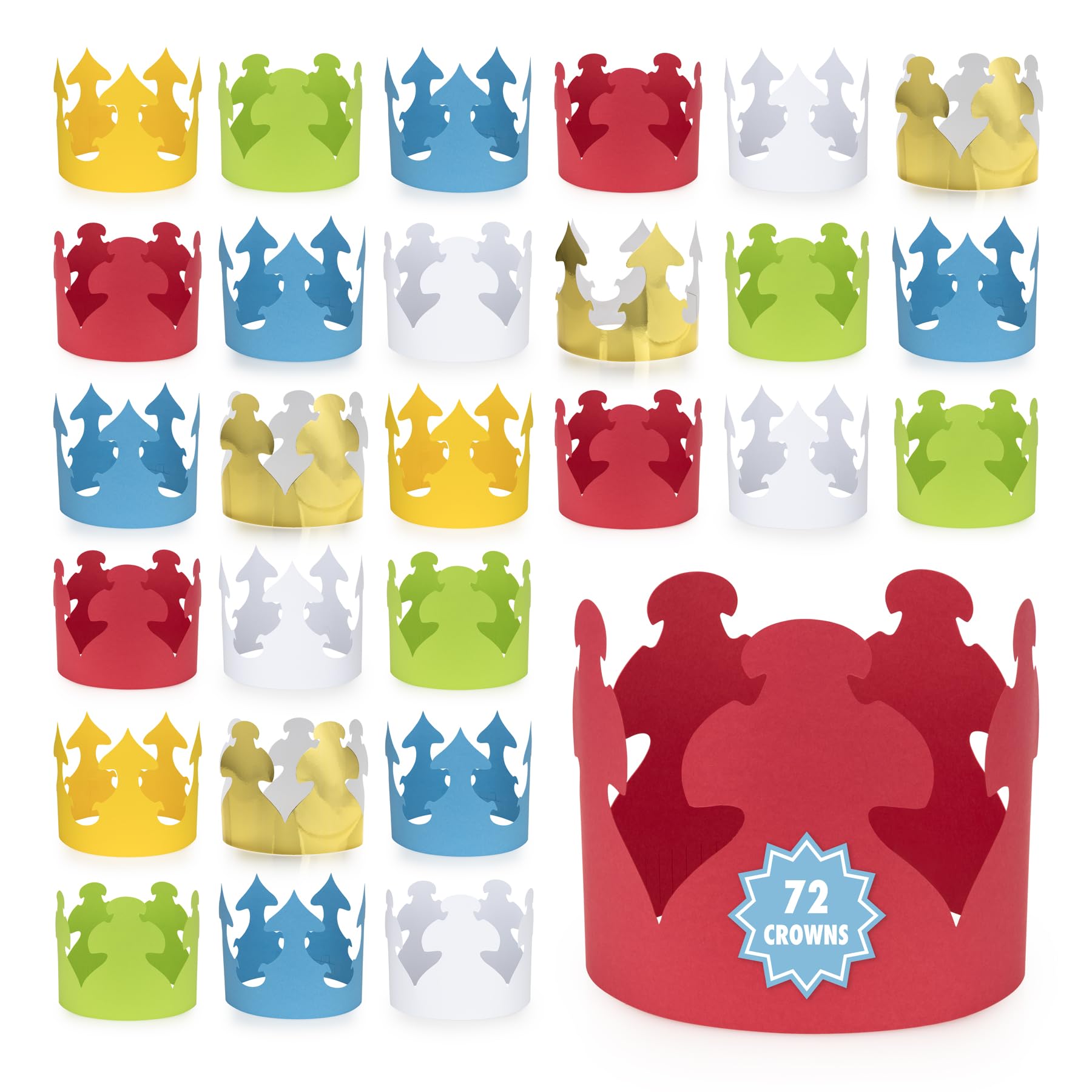 Snapklik.com : Hygloss Assorted Colors Paper Crowns 72 Pack - Paper ...