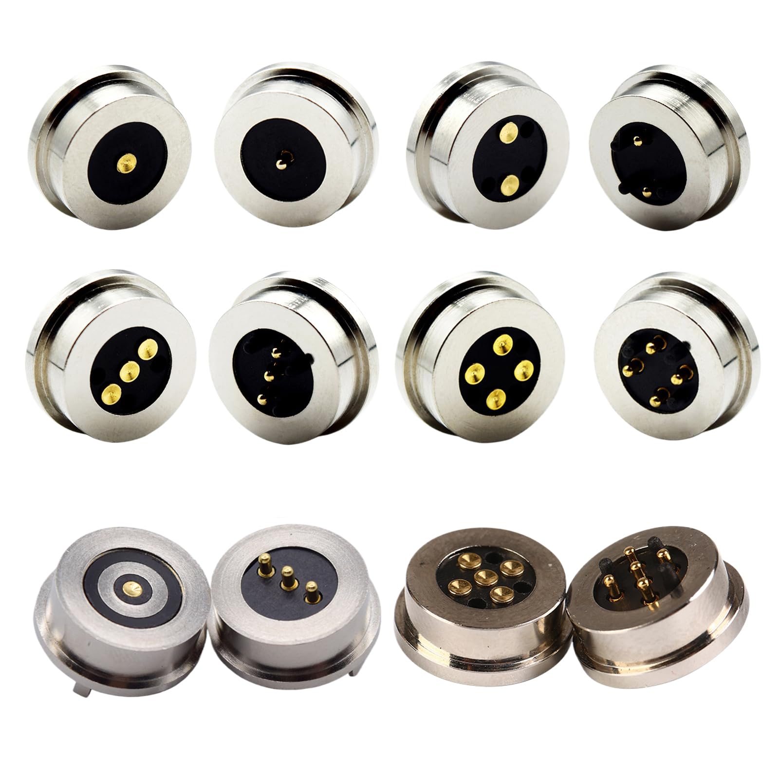 Buy 1Pair 1Pin/2Pin/3Pin/4Pin/5Pin Round Magnetic Pogo Pin Connector ...