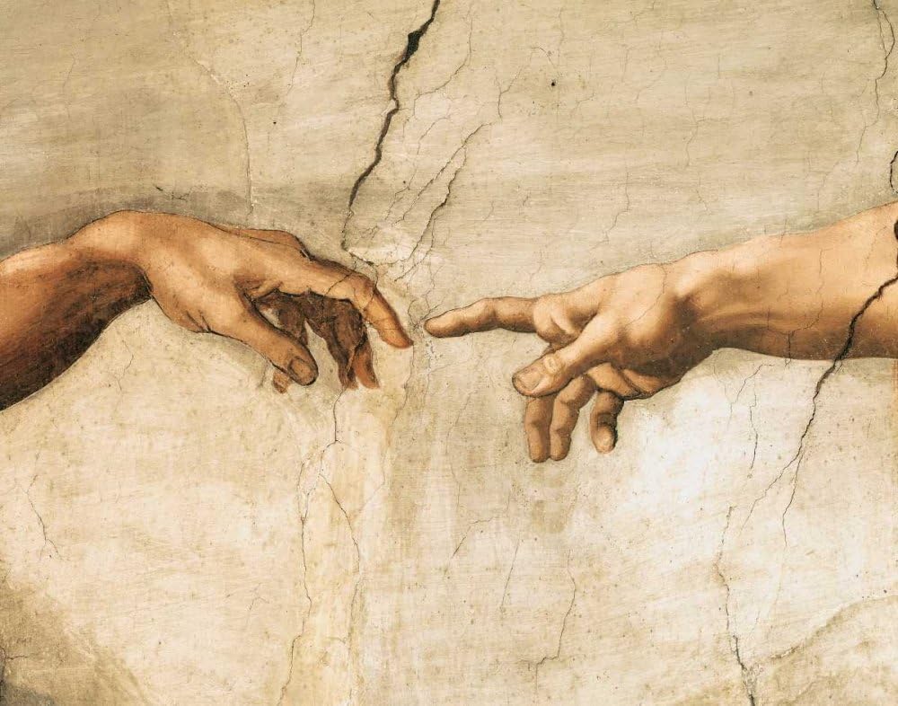 AFDRUKKEN-op-GEROLDE-CANVAS-De-schepping-van-Adam-(detail)-Buonarroti ...