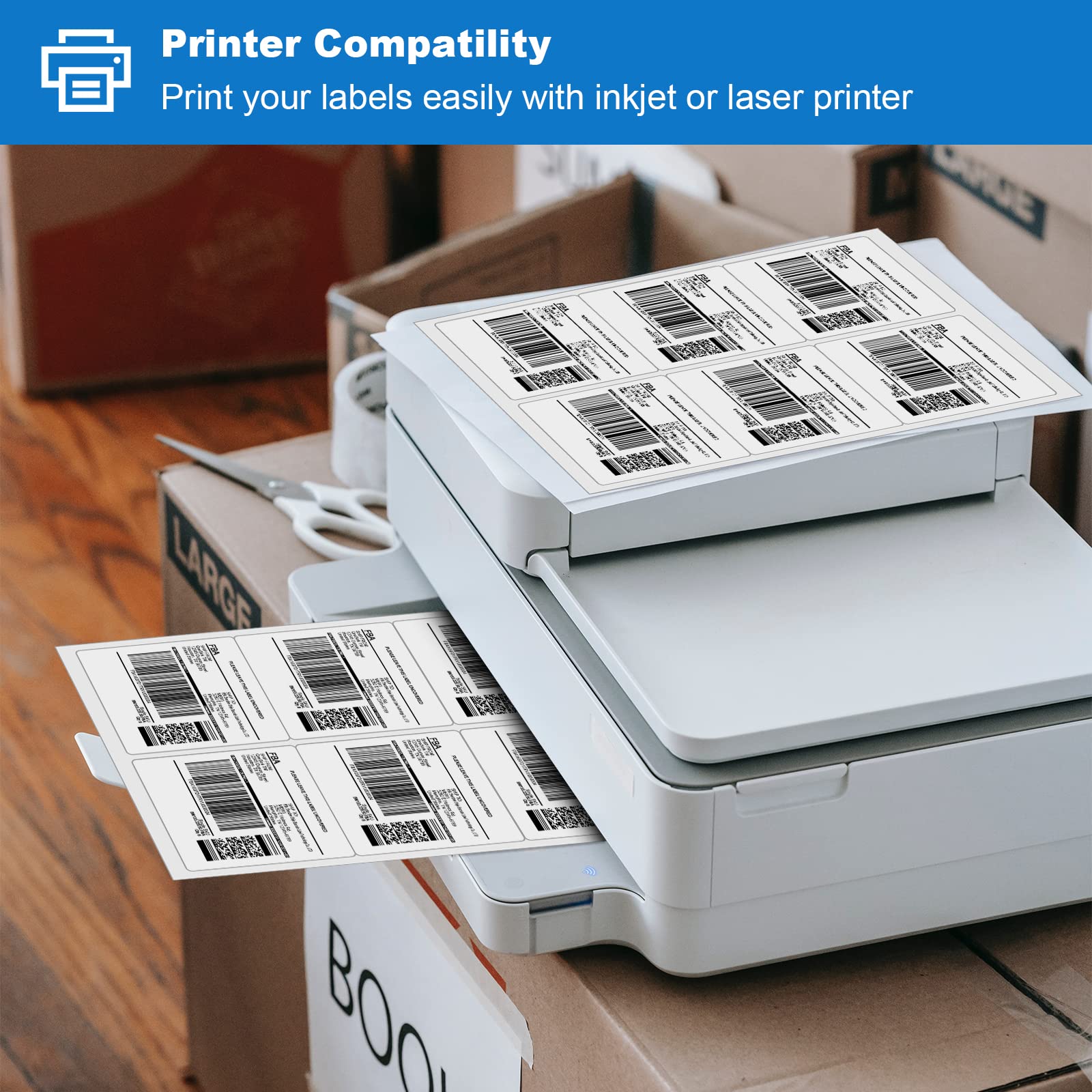 Snapklik.com : 6 Up Shipping Address Labels, 3-1/3 X 4 Inches Self ...