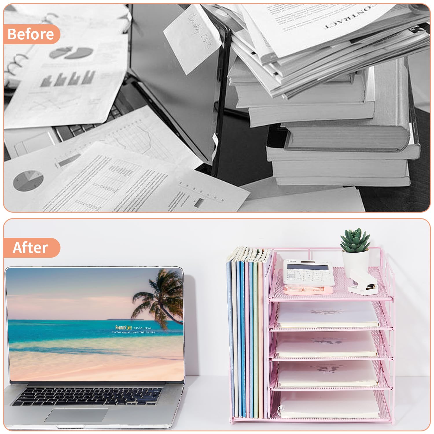 Snapklik.com : LEKETREE Desk Organizers And Accessories, 5-Tier Paper ...