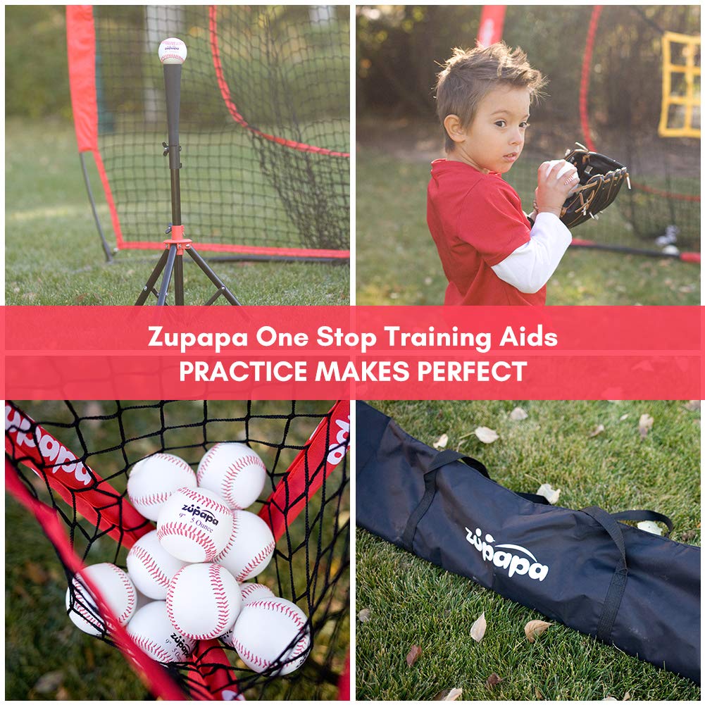 Zupapa Baseball Softball Practice Combo - 7 X 7 Feet Net Tee Caddy 12 ...