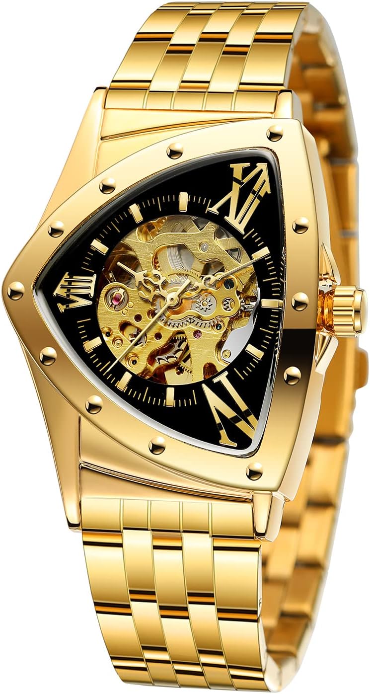 Amazon.com: FORSINING Men's Watch 30M Waterproof Skeleton Hollow ...
