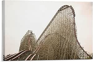 Amazon.com: Roller Coaster Poster Amusement Park Vintage Photo Wall ...