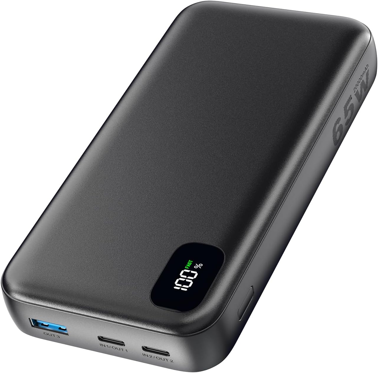 Amazon.com: JSAUX Power Bank 20000mAh 65W with USB-C Charging Cable ...