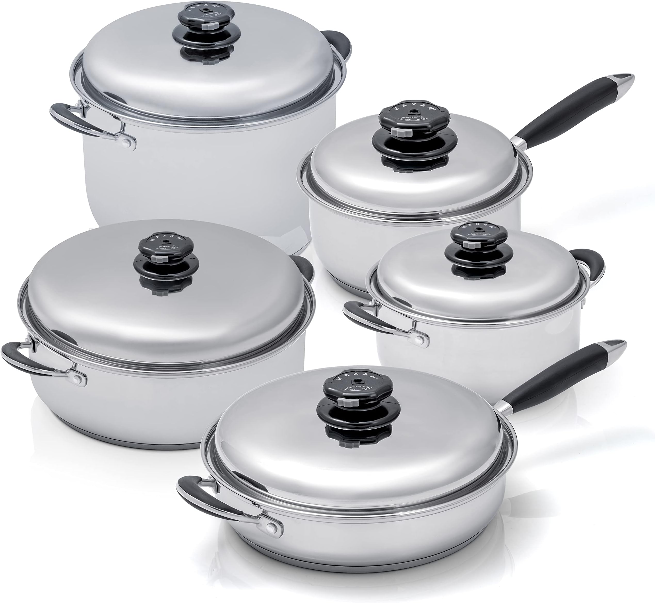 Amazon.com: Chef's Secret KT12 Waterless Stainless Steel Cookware Set ...