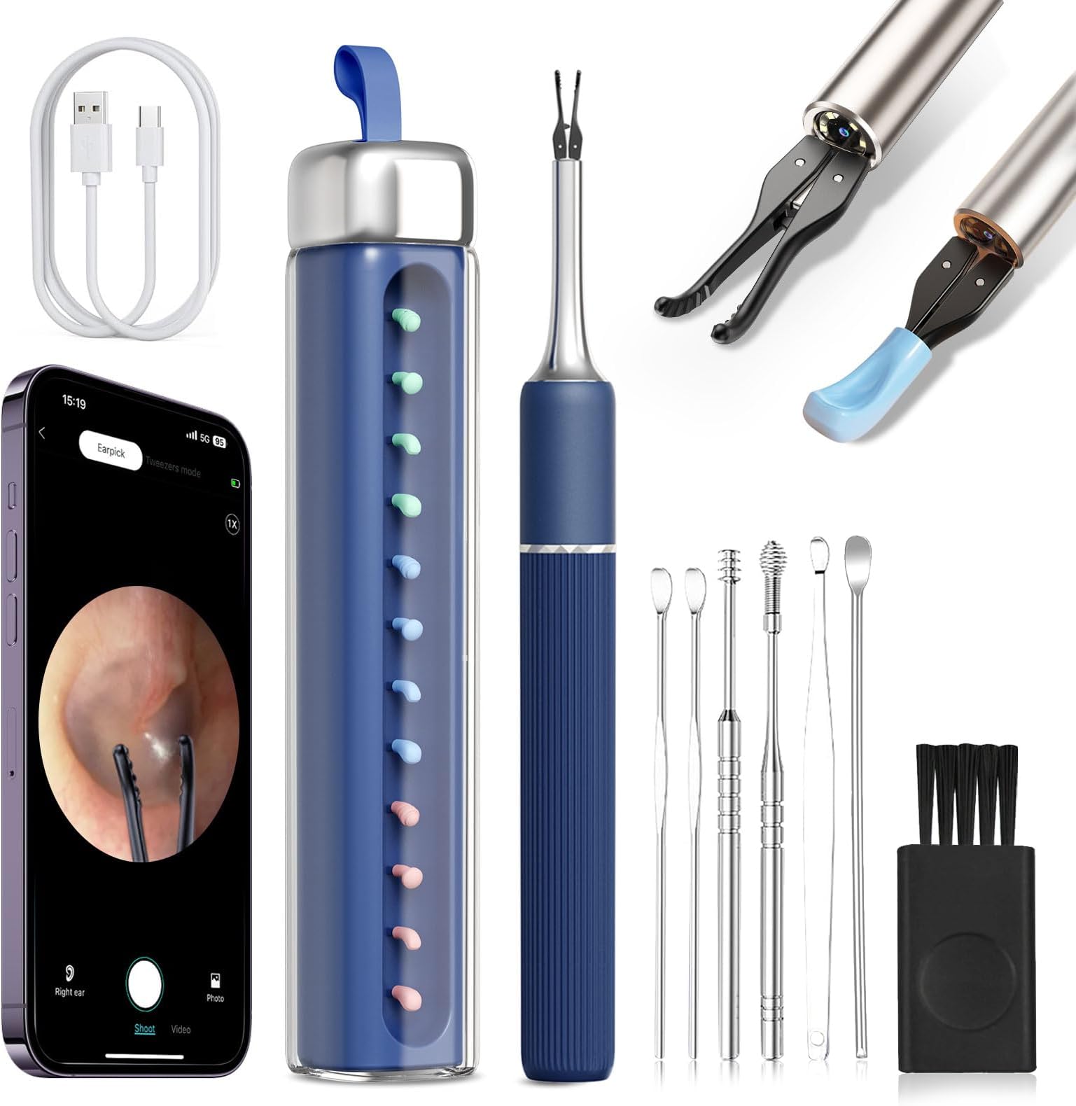 Amazon.com: BEBIRD NOTE5 Ear Wax Removal Tool Camera Endoscope, 3Light ...