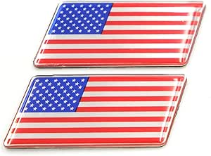 Amazon.com: AutoE 2pcs Car Styling 3D Aluminum+Epoxy National Flag Logo ...