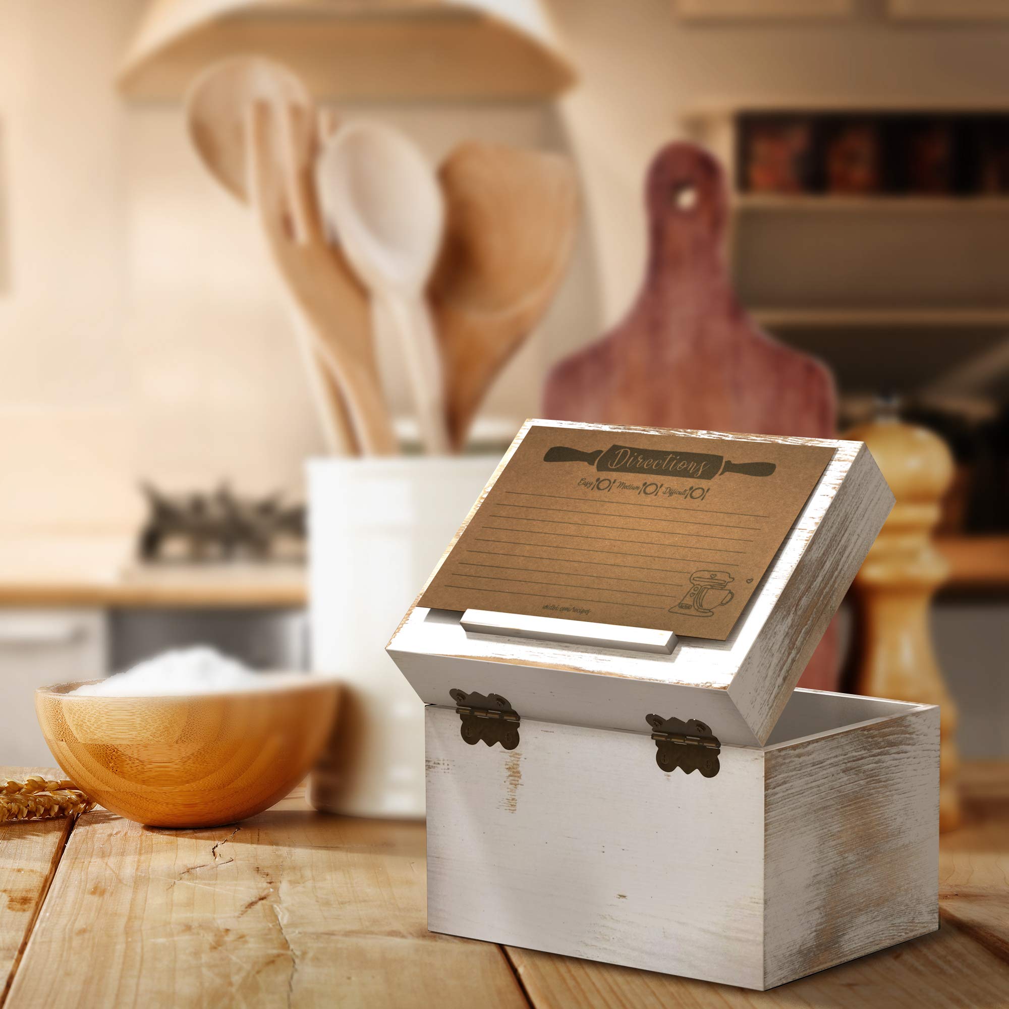 Recipe Box With Cards And Divider Wooden s - 4x6 Recipe Cards Recipe ...