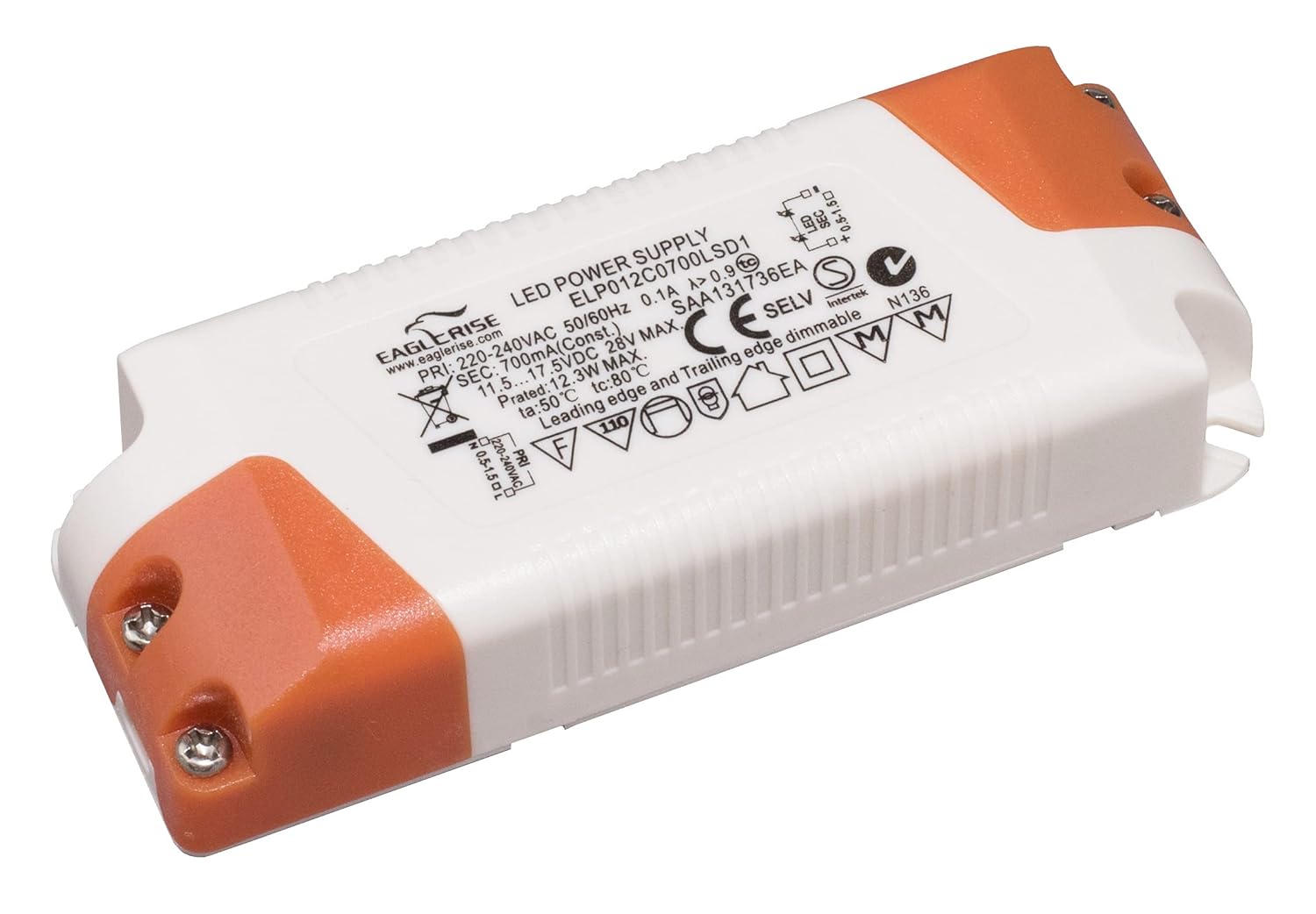 Eaglerise Transformateur LED 700mA 12W Variable TRIAC Courant Constant ...