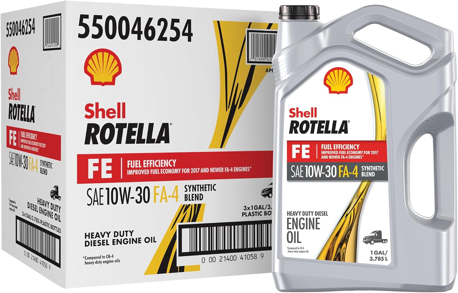 Shell Rotella T5 FE 10W-30 Synthetic Blend Diesel Engine Oil, 1 Gallon ...