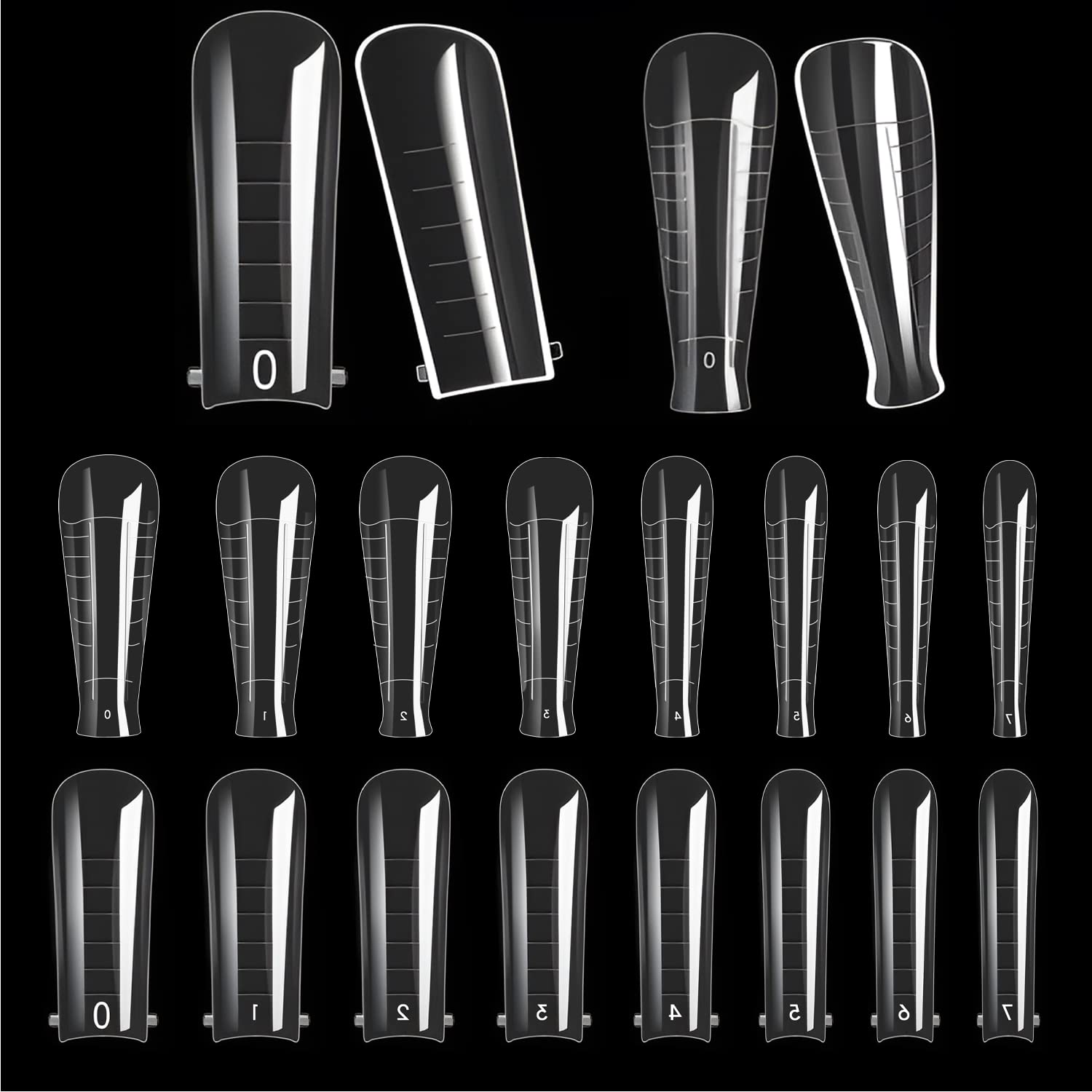 Amazon.com: Makartt Dual Forms: Clear Molds for Poly Nail Gel, 72PCS ...