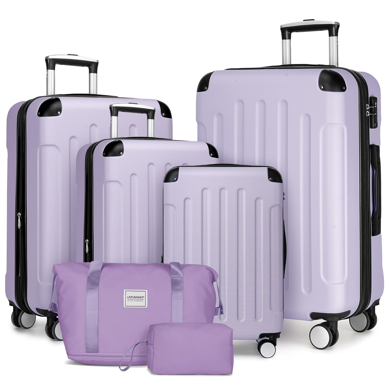 Amazon.com | LARVENDER Luggage Sets 6 Piece Hard Shell Expandable ...
