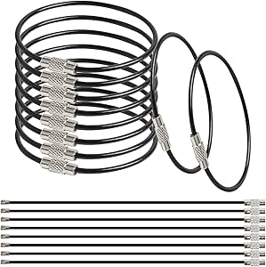 Amazon.com: SBYURE 100 Pieces Cable Key Rings Wire Keychain Cable 6 in ...