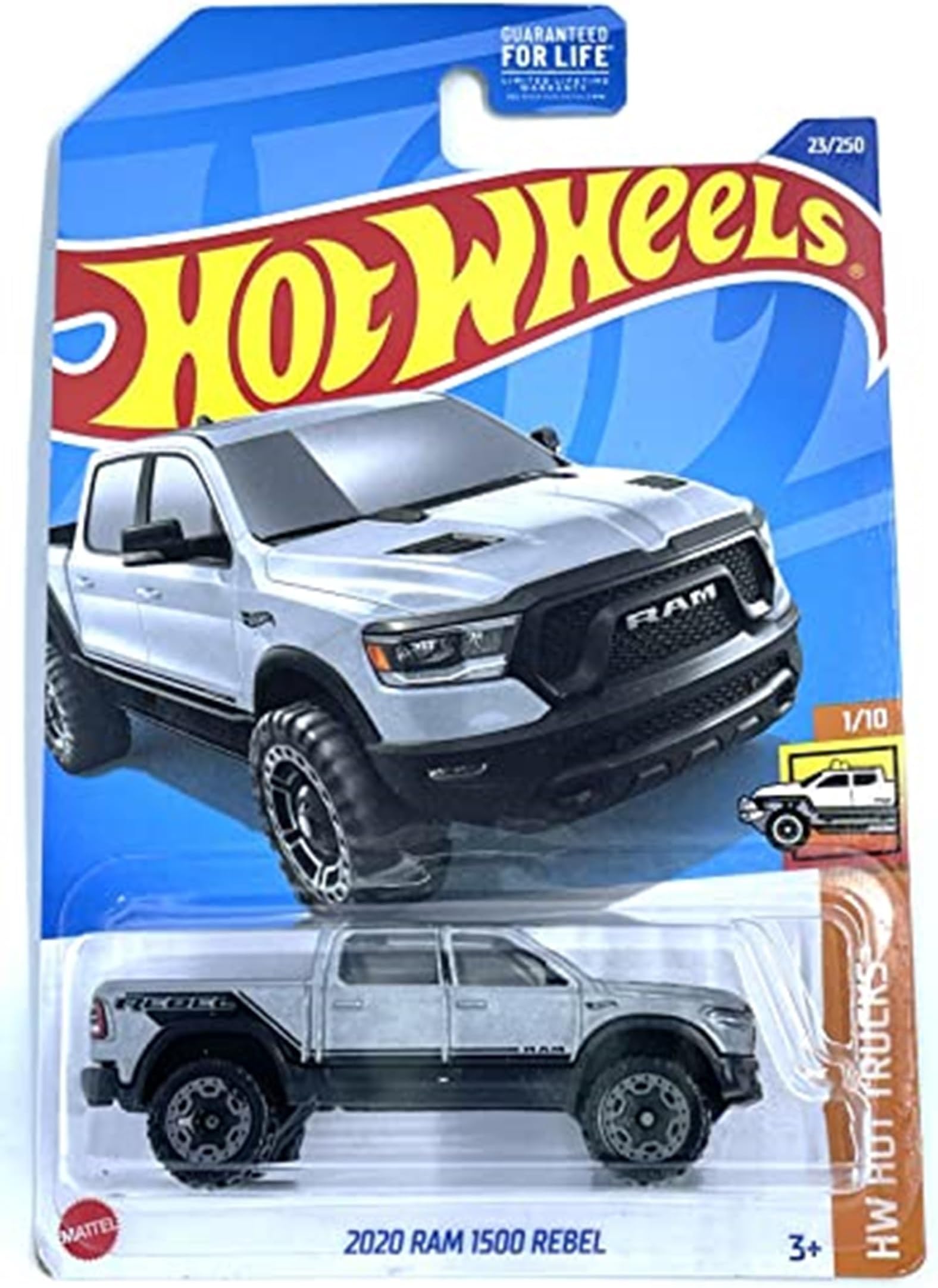 Amazon.com: Hot Wheels 2020 Ram 1500 Rebel, Factory Fresh 3/10 White ...