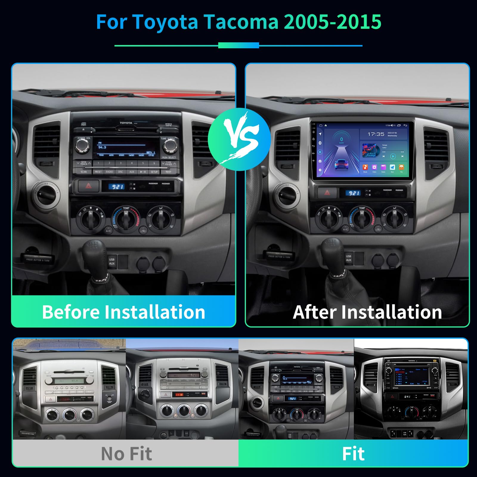 Snapklik.com : 9 Inch Car Radio Stereo For Toyota Tacoma 2005-2015