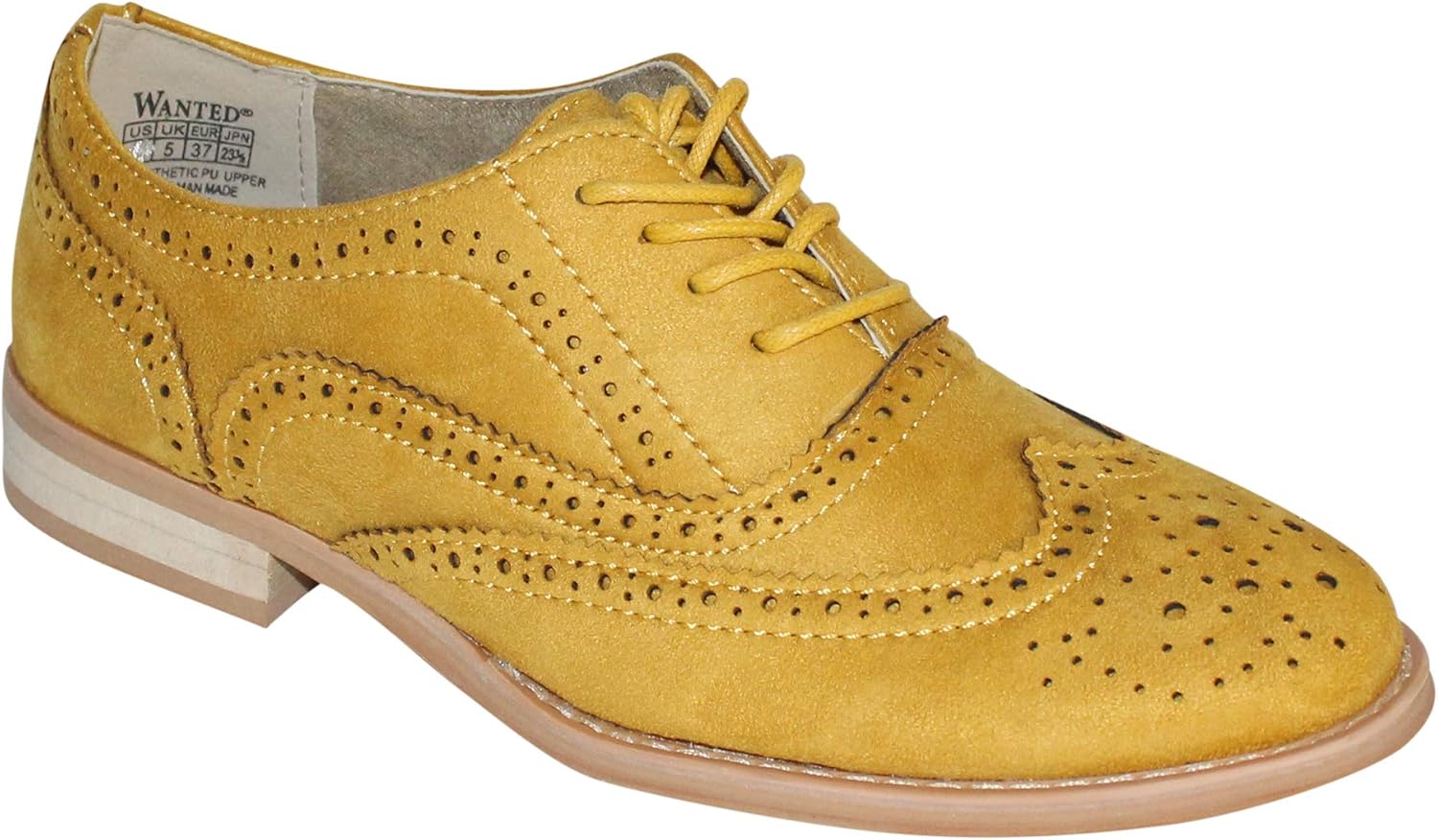 Amazon.com | Wanted Shoes Women's Babe Oxford, Mustard Microfiber, 9 M ...