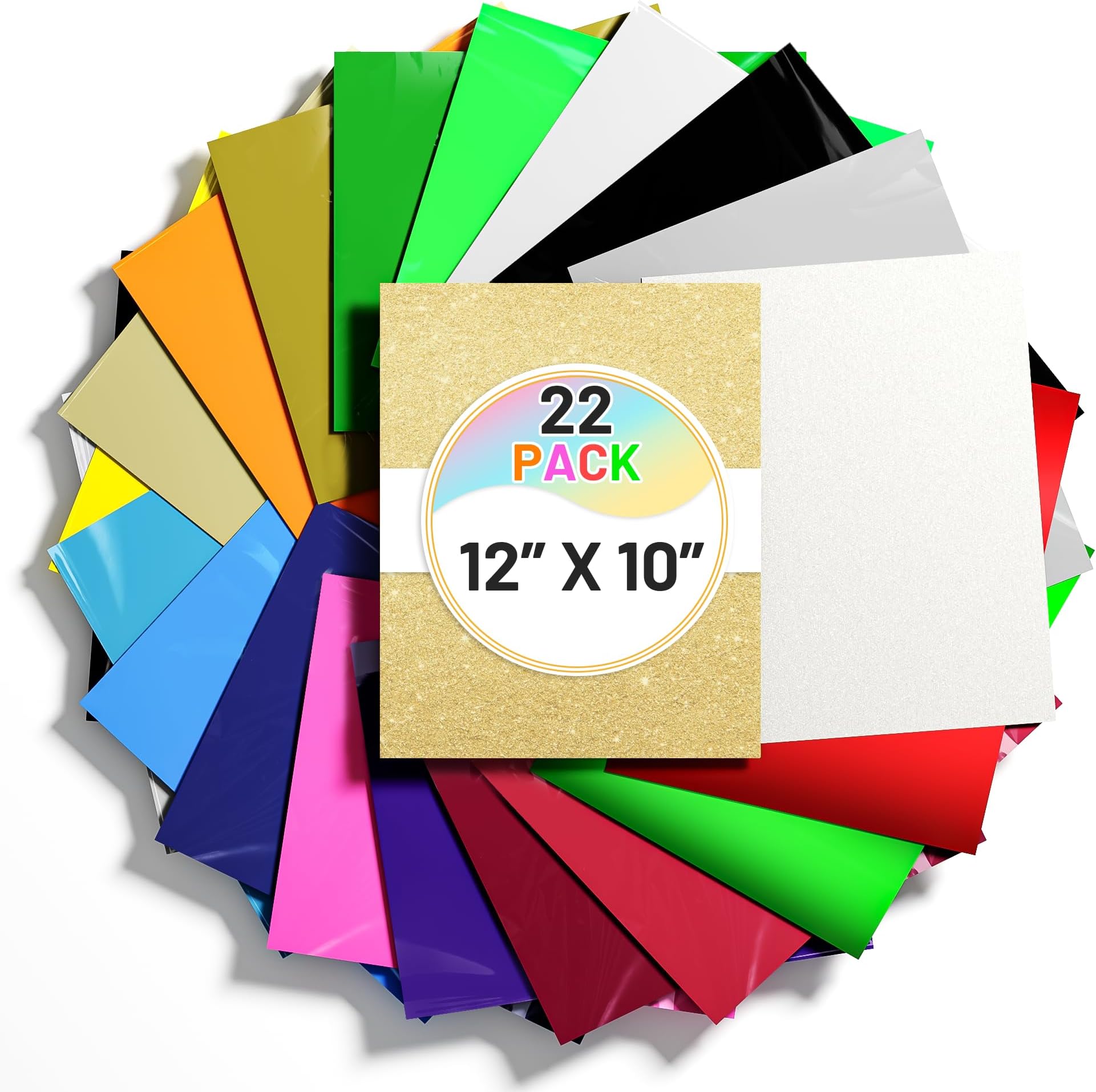 Amazon.com: Heat Transfer Vinyl Bundle, 22 Pack 12" x 10" HTV Vinyl for ...