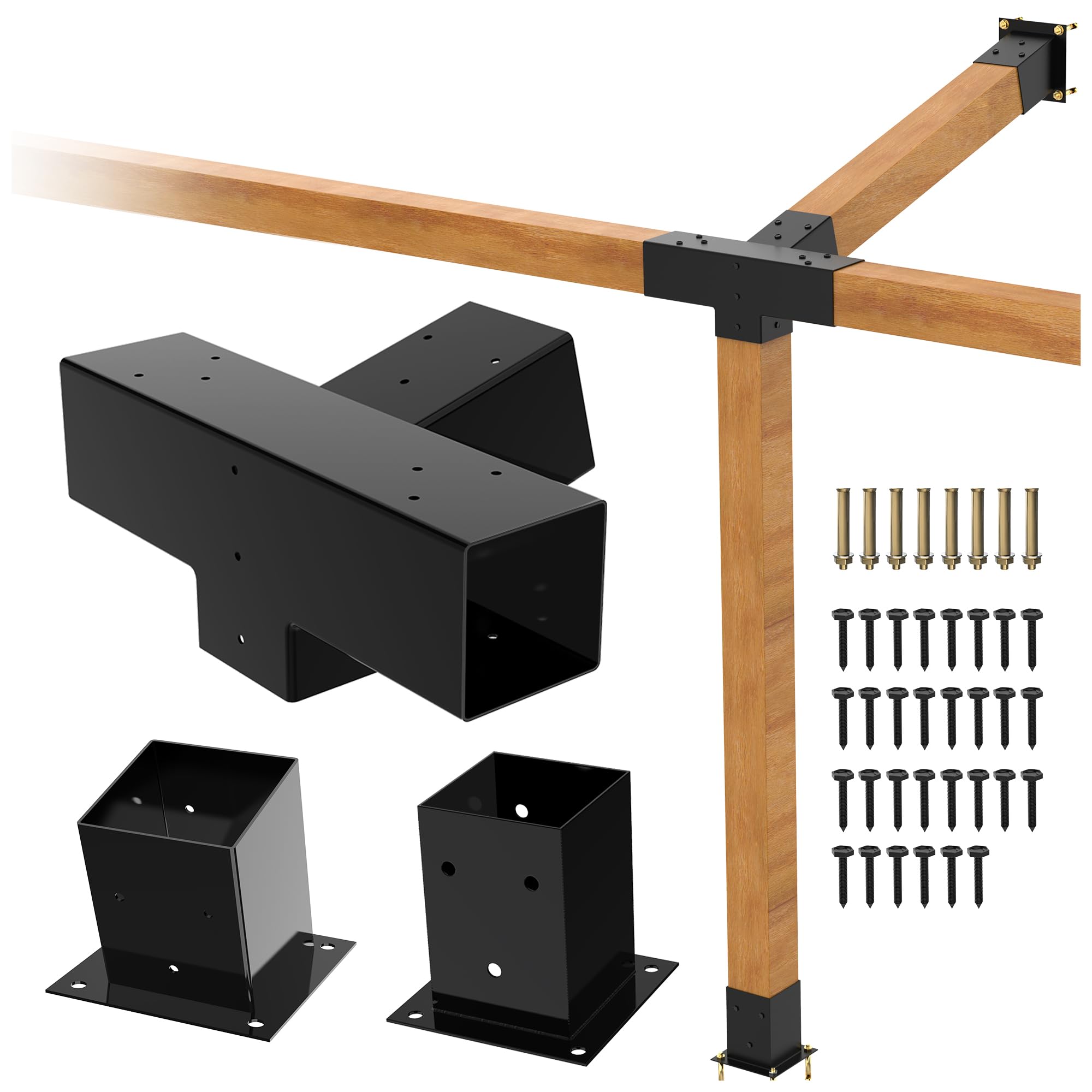 Amazon.com: Heavy Alloy Steel Pergola Slanted Roof Bracket kit with 4 ...